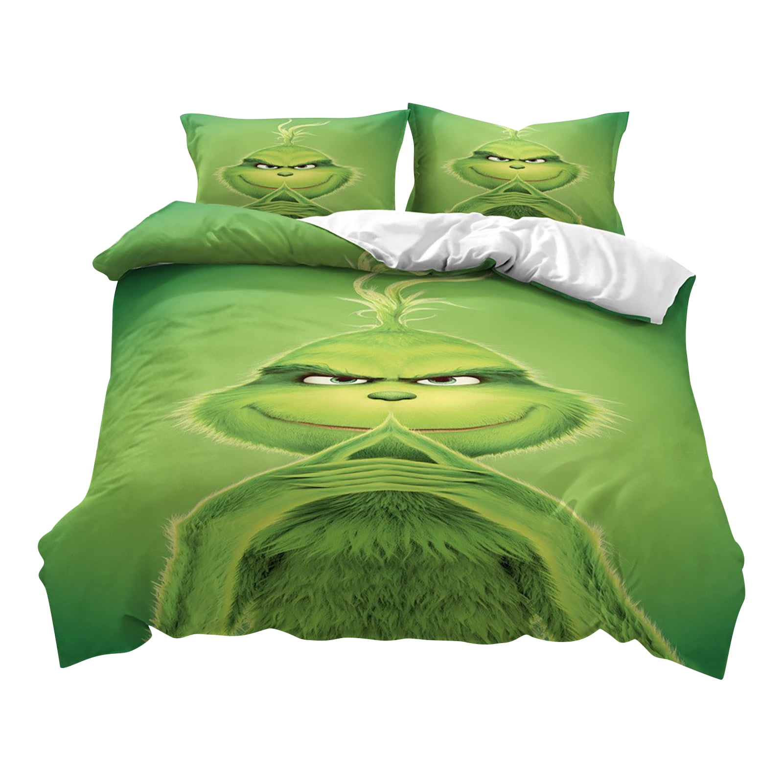 Grinch 3D Printed Bedding Set, With Hidden Zipper Closure And Corner ...