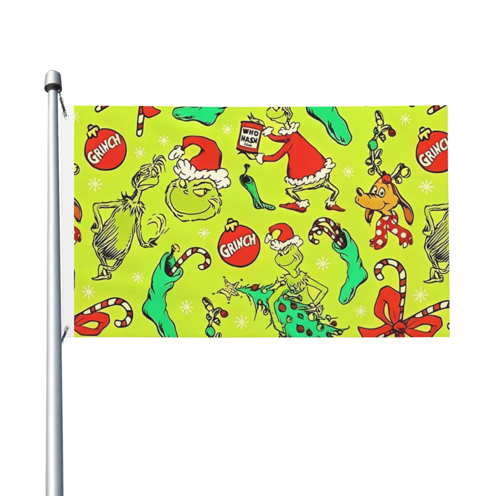Grinch 3x5ft Face Flag Fade Proof Holiday Fall Flag Outdoor Banner With ...