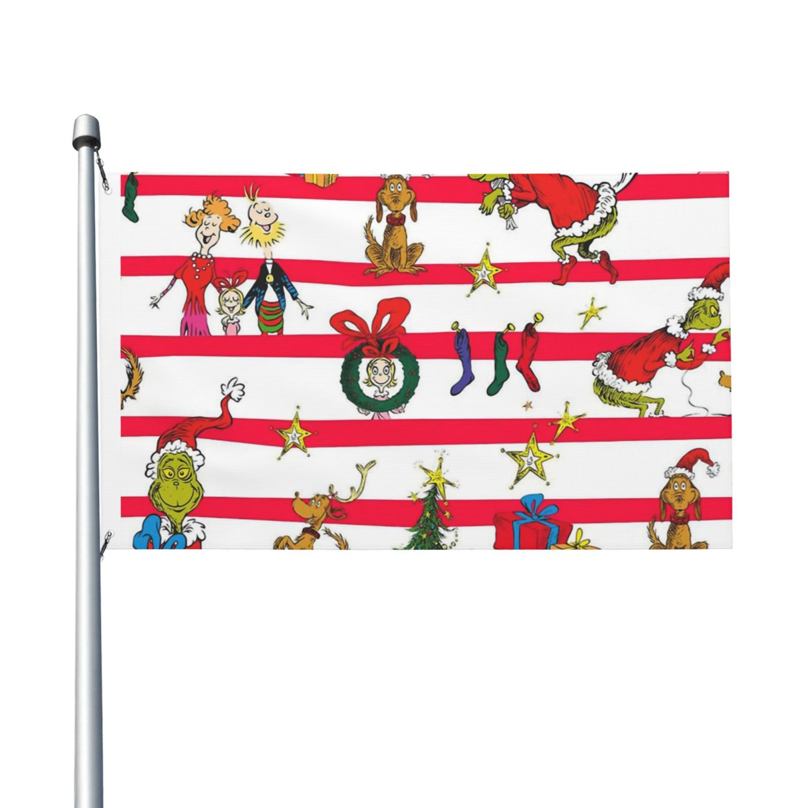 Grinch 3x5ft Face Flag Fade Proof Holiday Fall Flag Outdoor Banner With ...