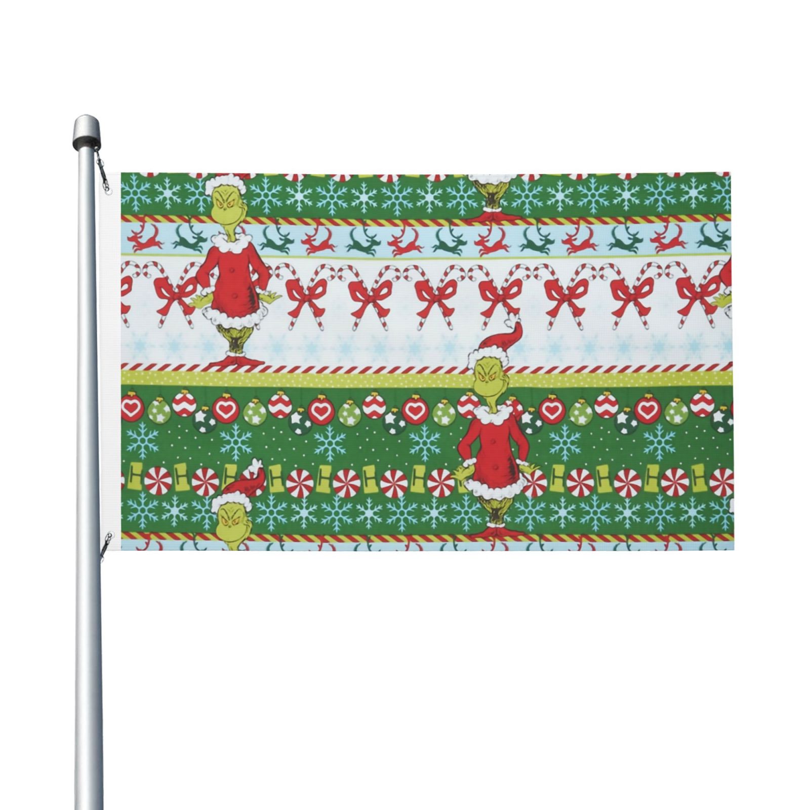 Grinch 3x5ft Face Flag Fade Proof Holiday Fall Flag Outdoor Banner With ...