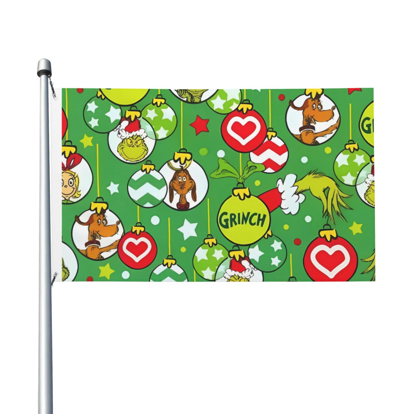 Grinch 3x5ft Face Flag Fade Proof Holiday Fall Flag Outdoor Banner With ...