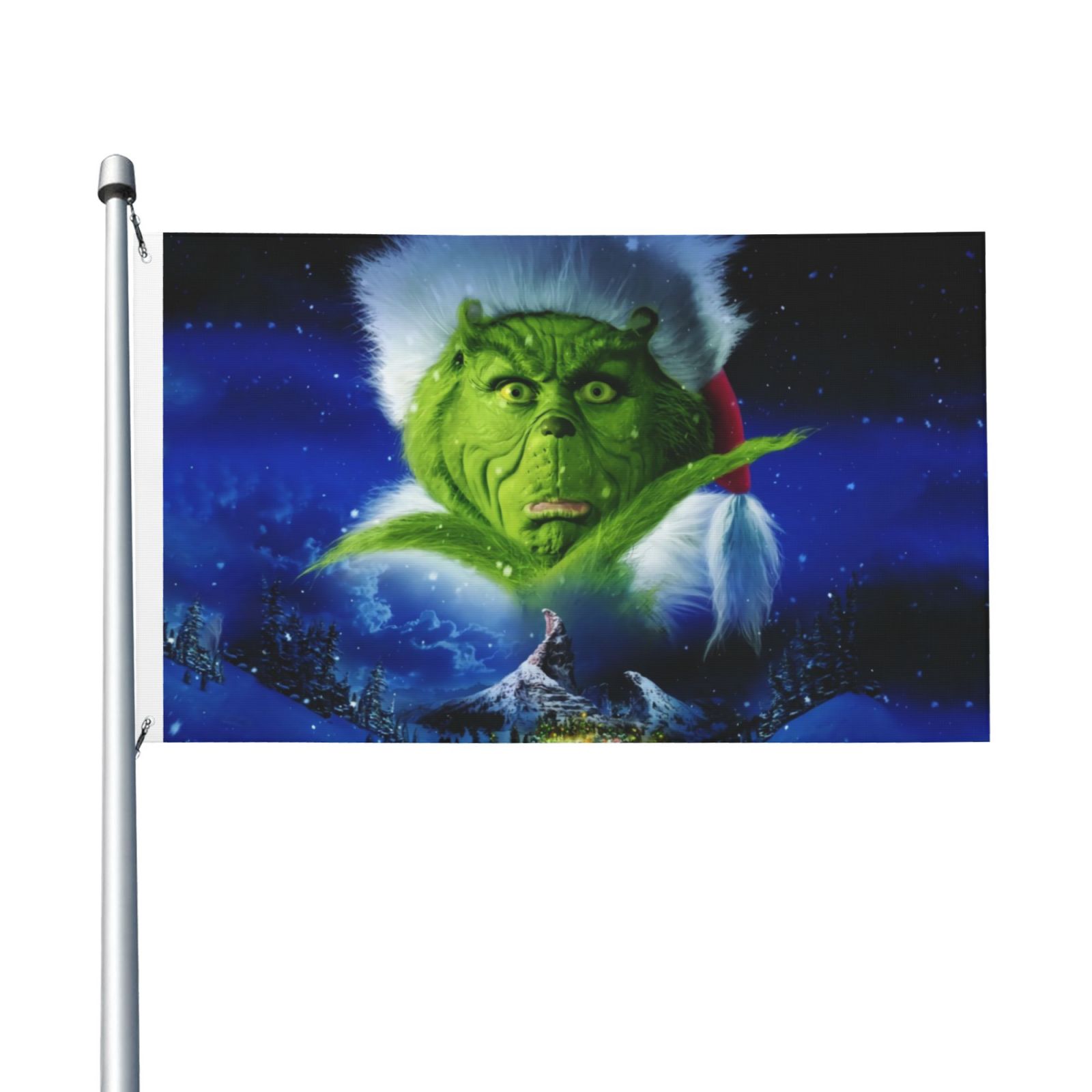 Grinch 3x5ft Face Flag Fade Proof Holiday Fall Flag Outdoor Banner With ...