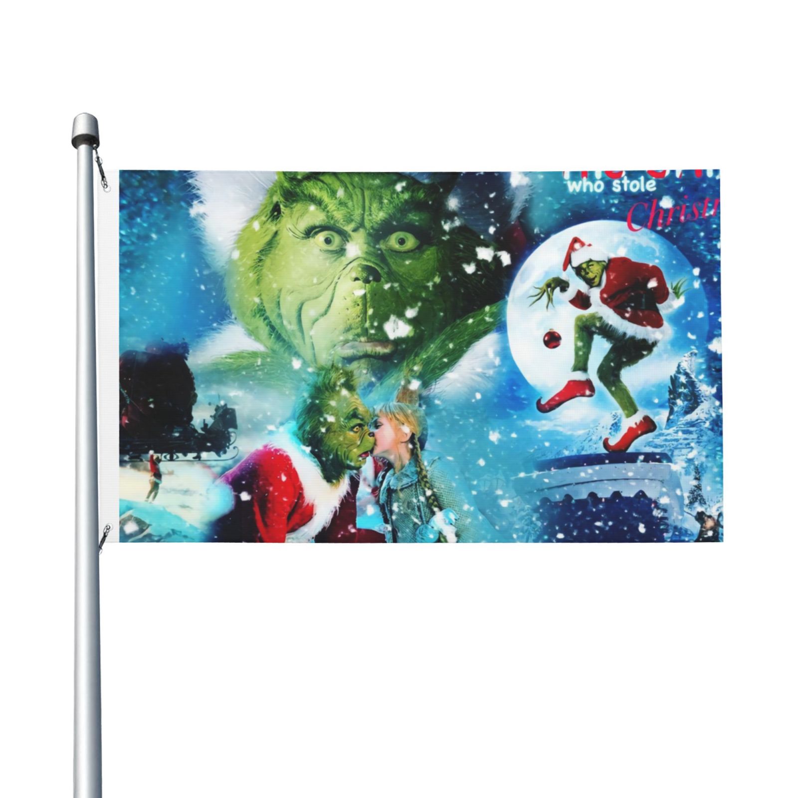 Grinch 3x5ft Face Flag Fade Proof Holiday Fall Flag Outdoor Banner With ...