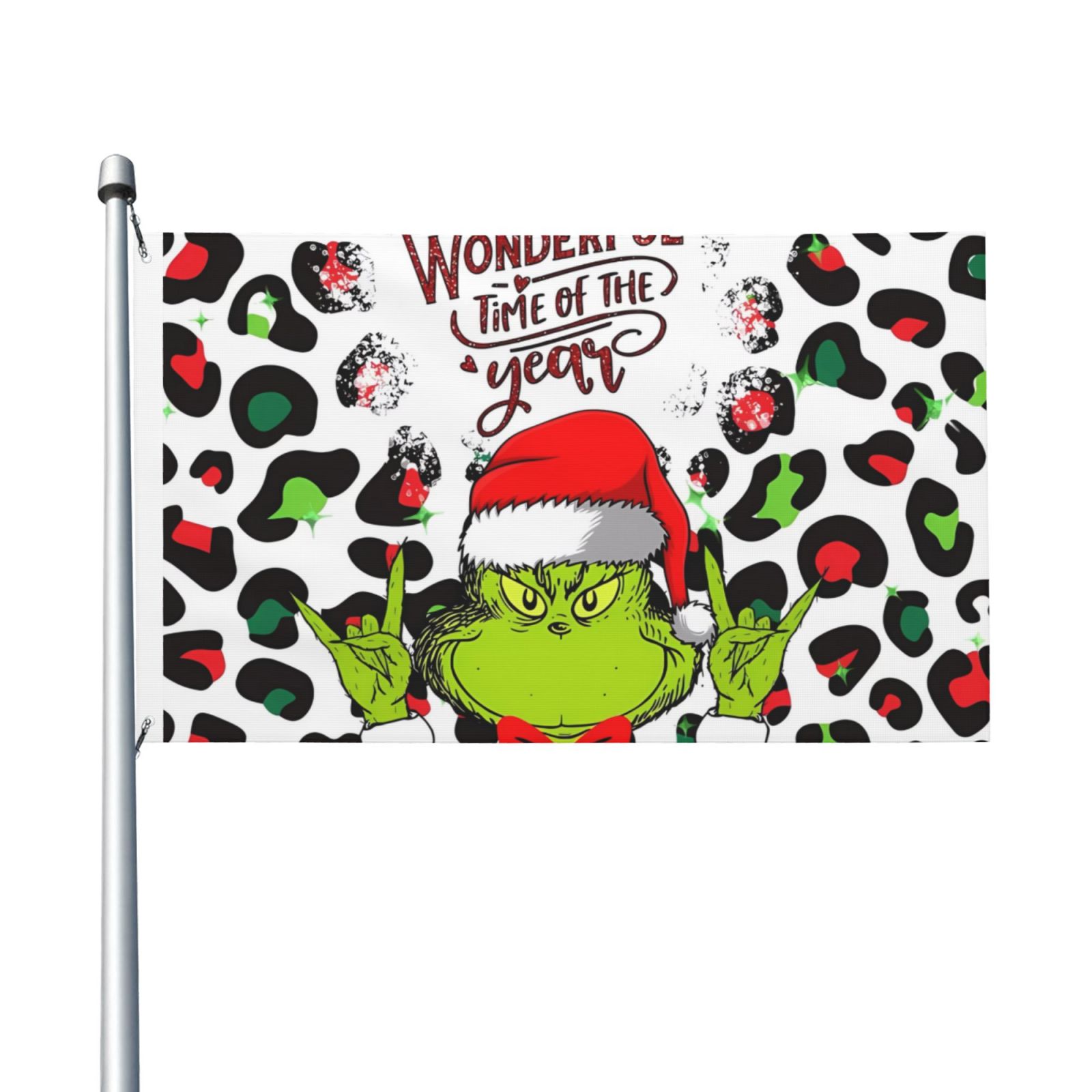 Grinch 3x5ft Face Flag Fade Proof Holiday Fall Flag Outdoor Banner With ...