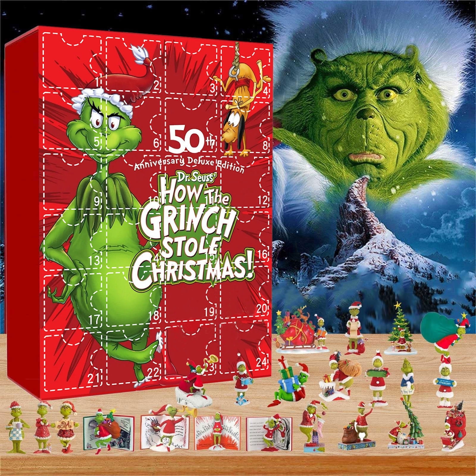 Grinch Advent Calendar 2024 24 Christmas Grinch Ornaments Christmas ...