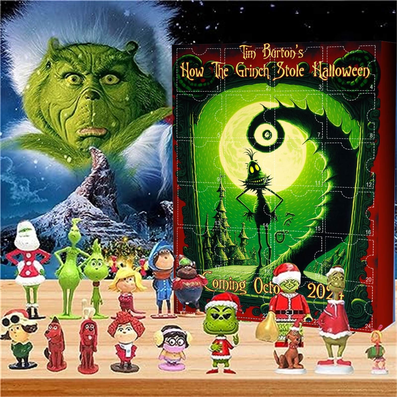 Grinch Advent Calendar 2025 Grinch Figure,24 Days of Christmas Advent ...