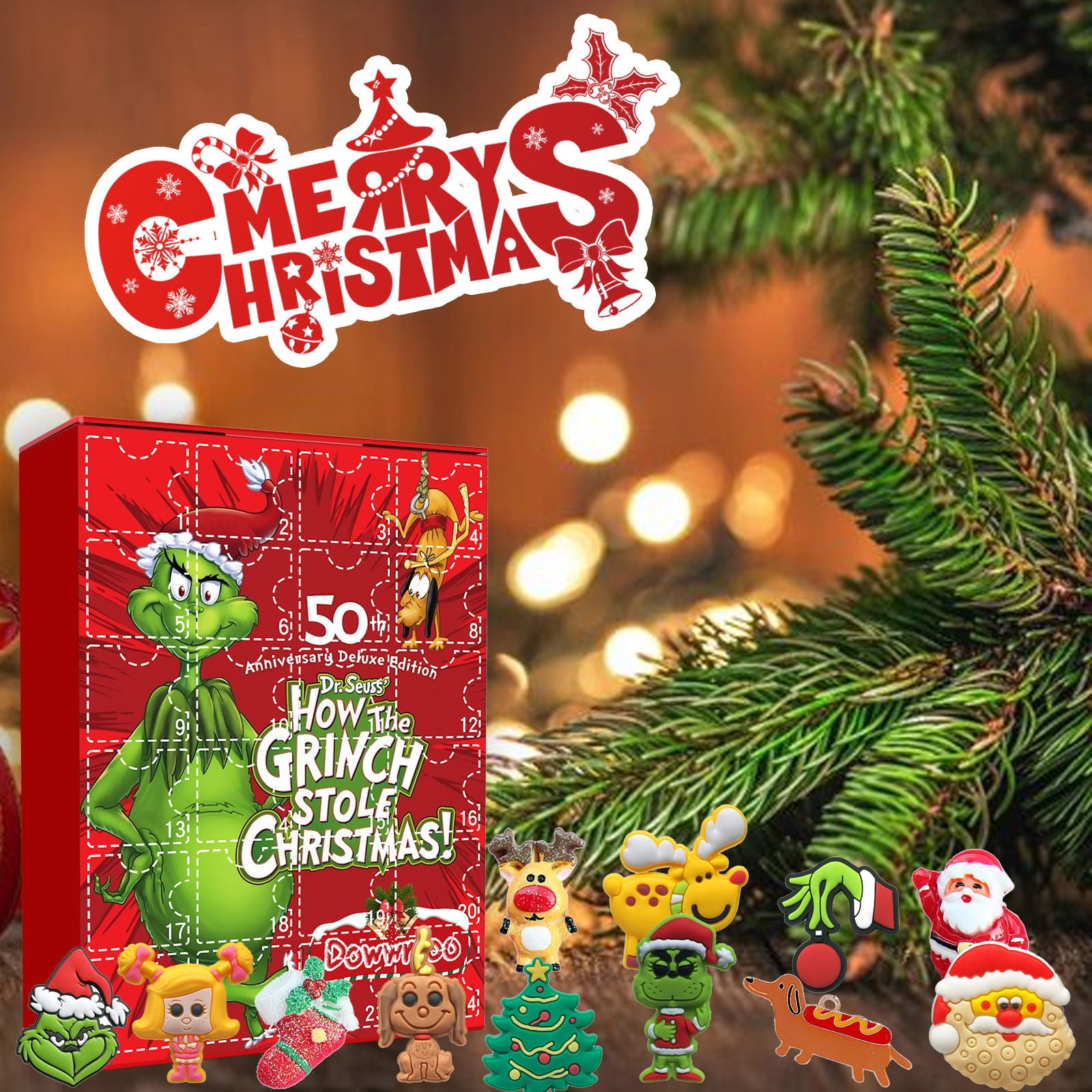 Grinch Advent Calendar 2025 Keychain, Grinch Surprise Bag Blind Bag 24 ...