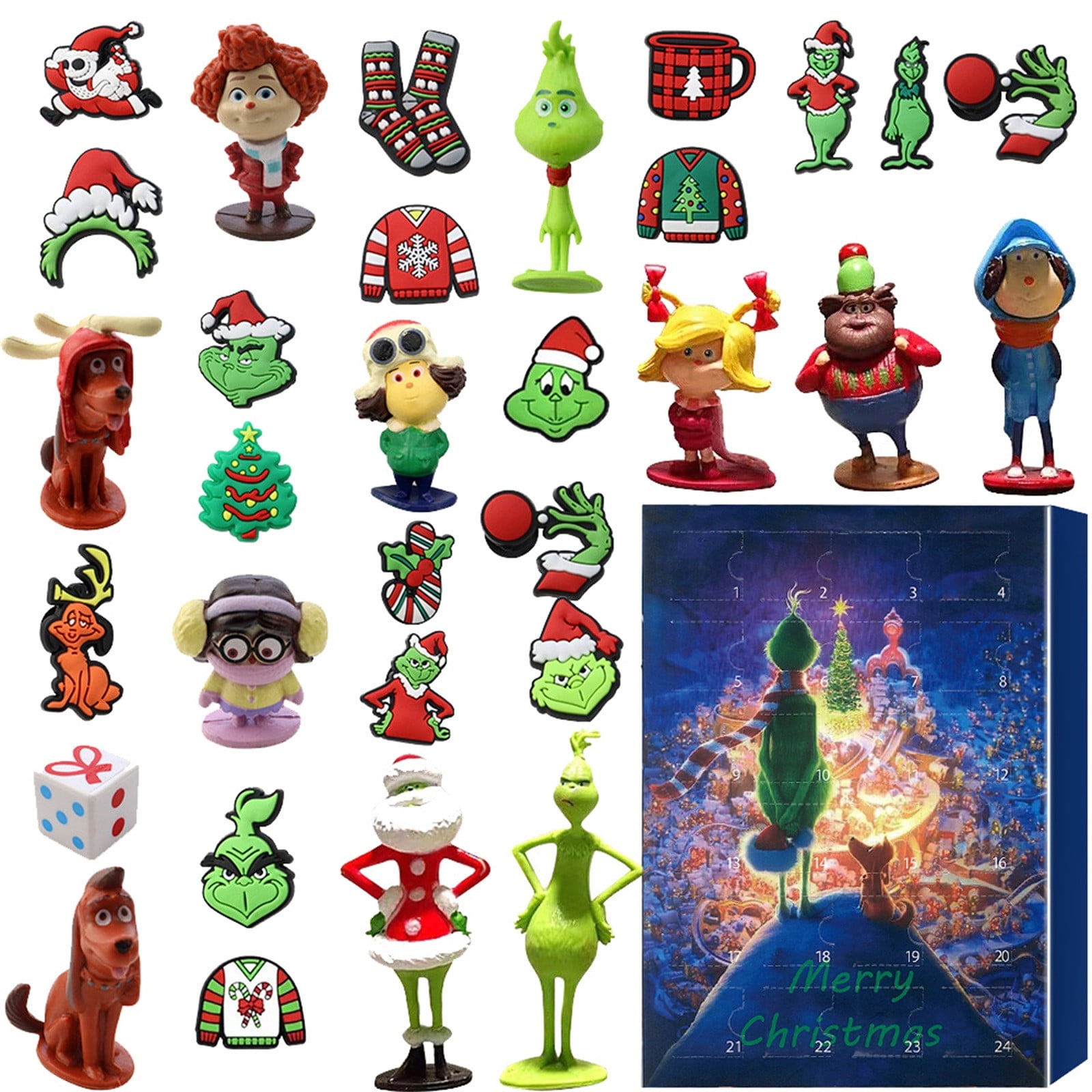 Grinch Advent Calendar, Grinch Blind Box, 24Pcs Grinch Figure Doll ...