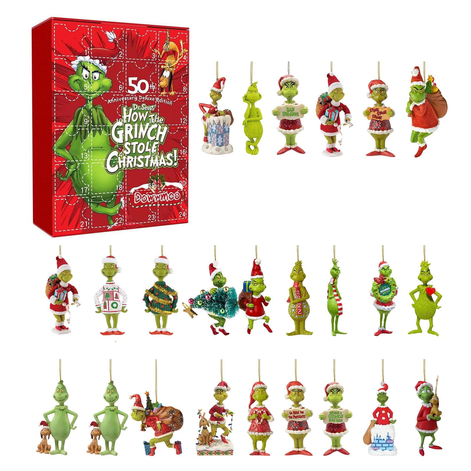 Grinch Advent Calendar, Grinch Blind Box, 24Pcs Grinch Figure Doll ...