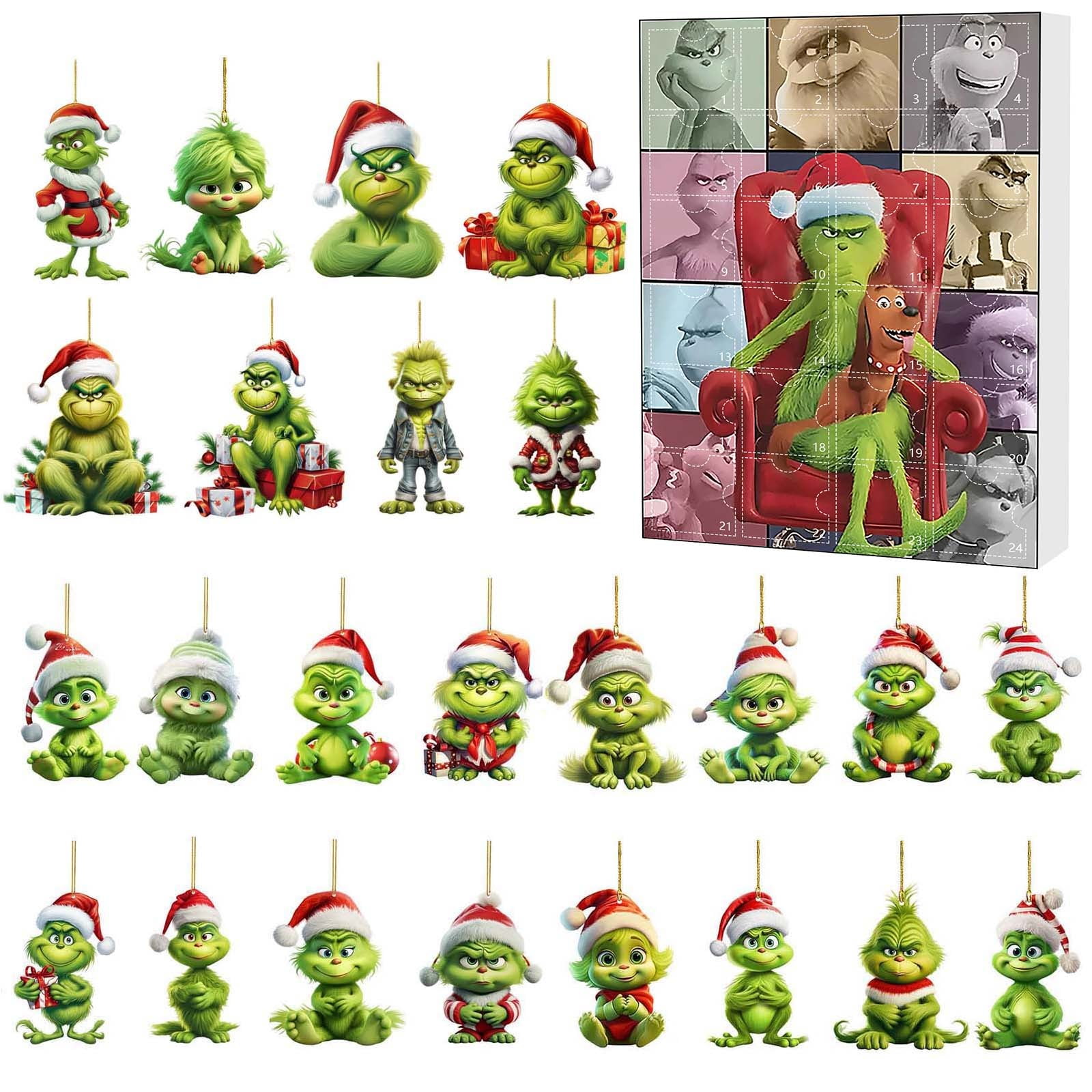 Grinch Advent Calendar, Grinch Blind Box, 24Pcs Grinch Figure Doll ...