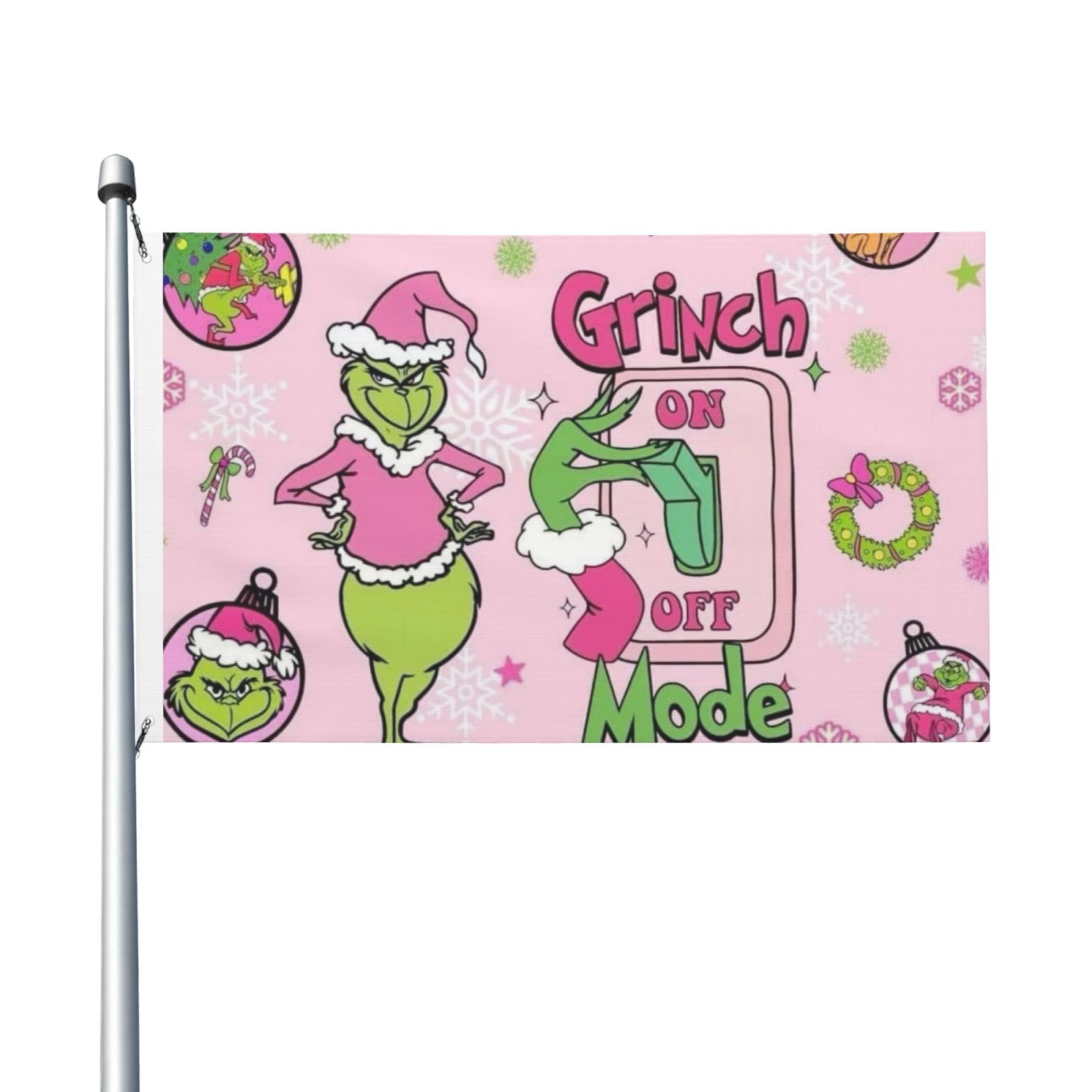 Grinch At Home Hustle 3x5ft Face Flag Fade Proof Holiday Fall Flag ...