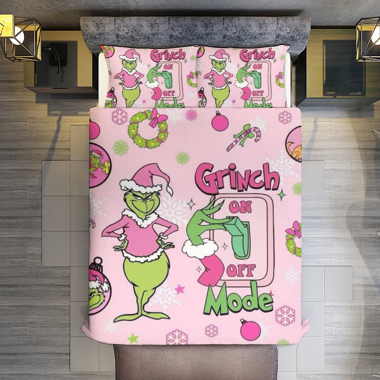 Grinch At Home Hustle Bedding Duvet Cover Set 2 Piece (1 Duvet Cover+1 ...