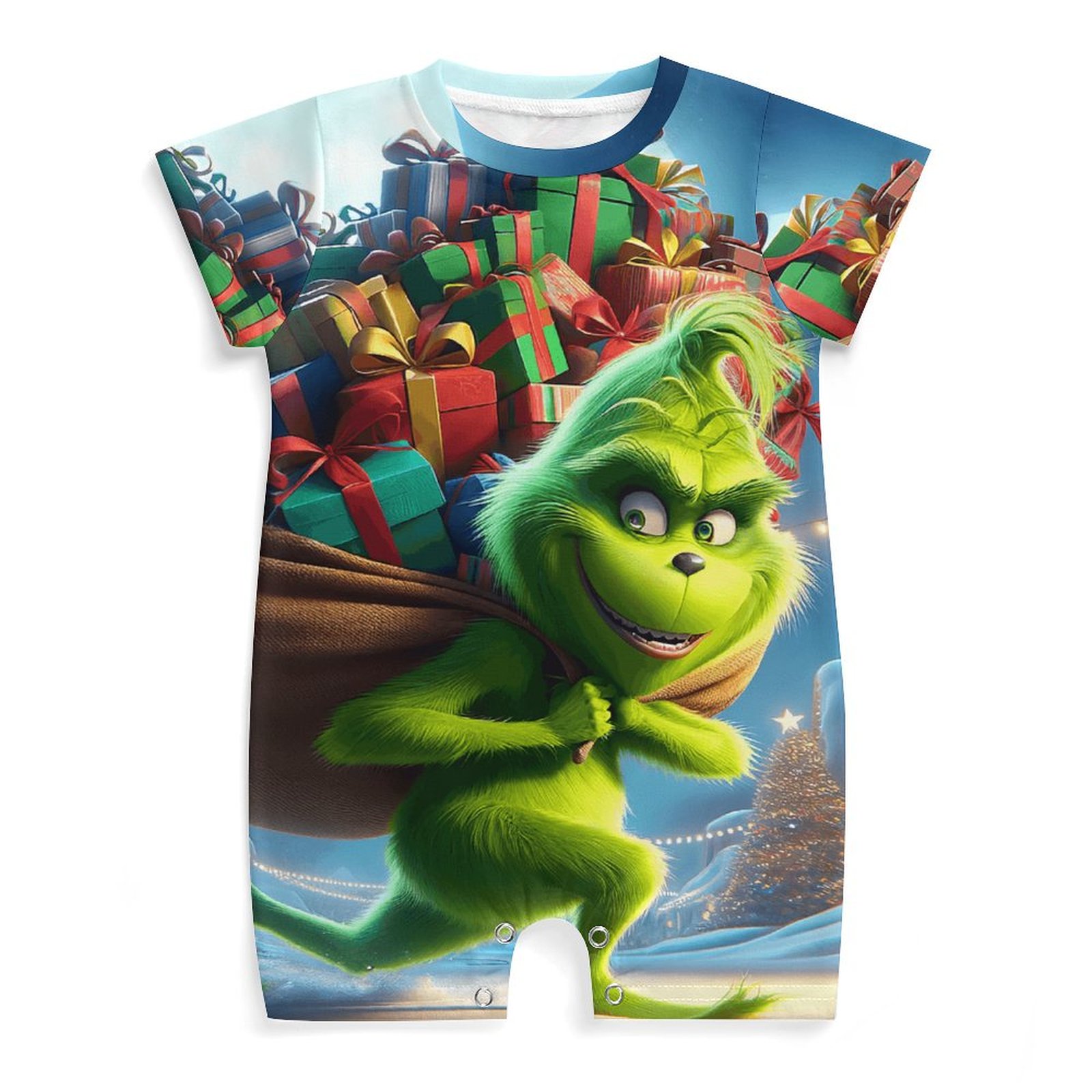 Grinch Baby Boy Girl Short Sleeve Romper Clothing Set Print Cartoon ...