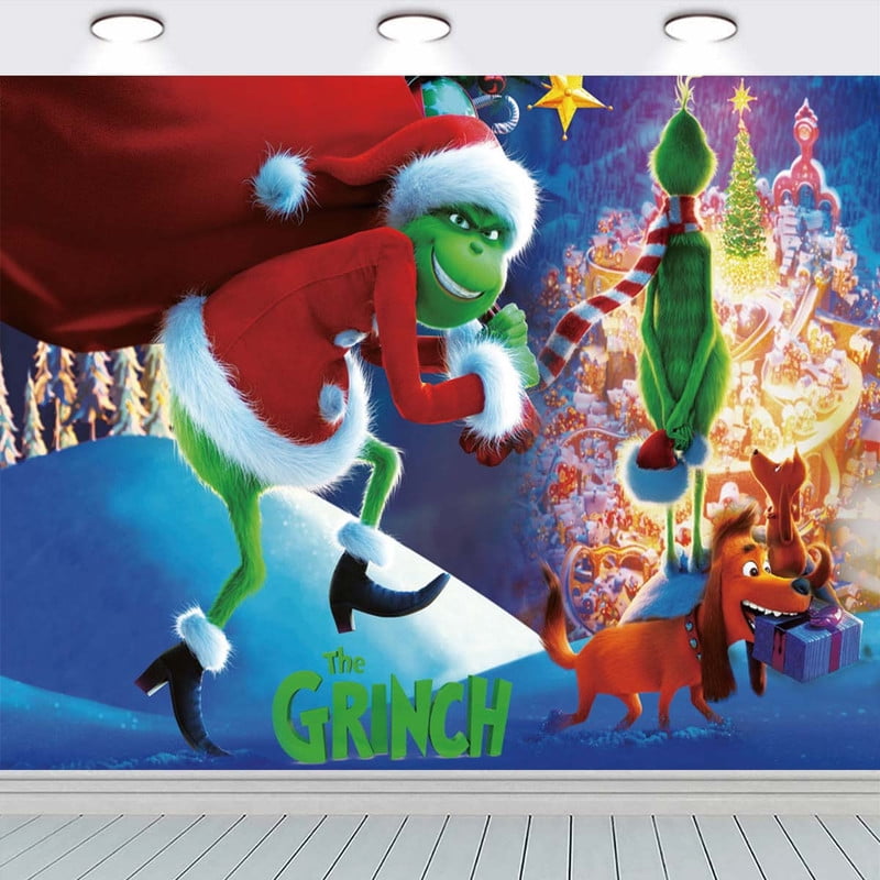 Grinch Background Taspestry Post Banner Backdrop Party Supplies Wall ...