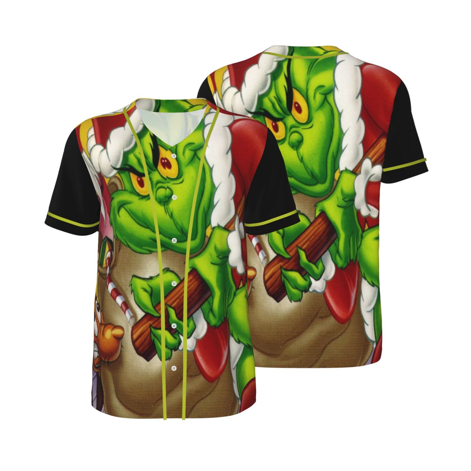 Grinch Baseball Jerseys Shirts Baseball Button Down Shirt for Men Women ...