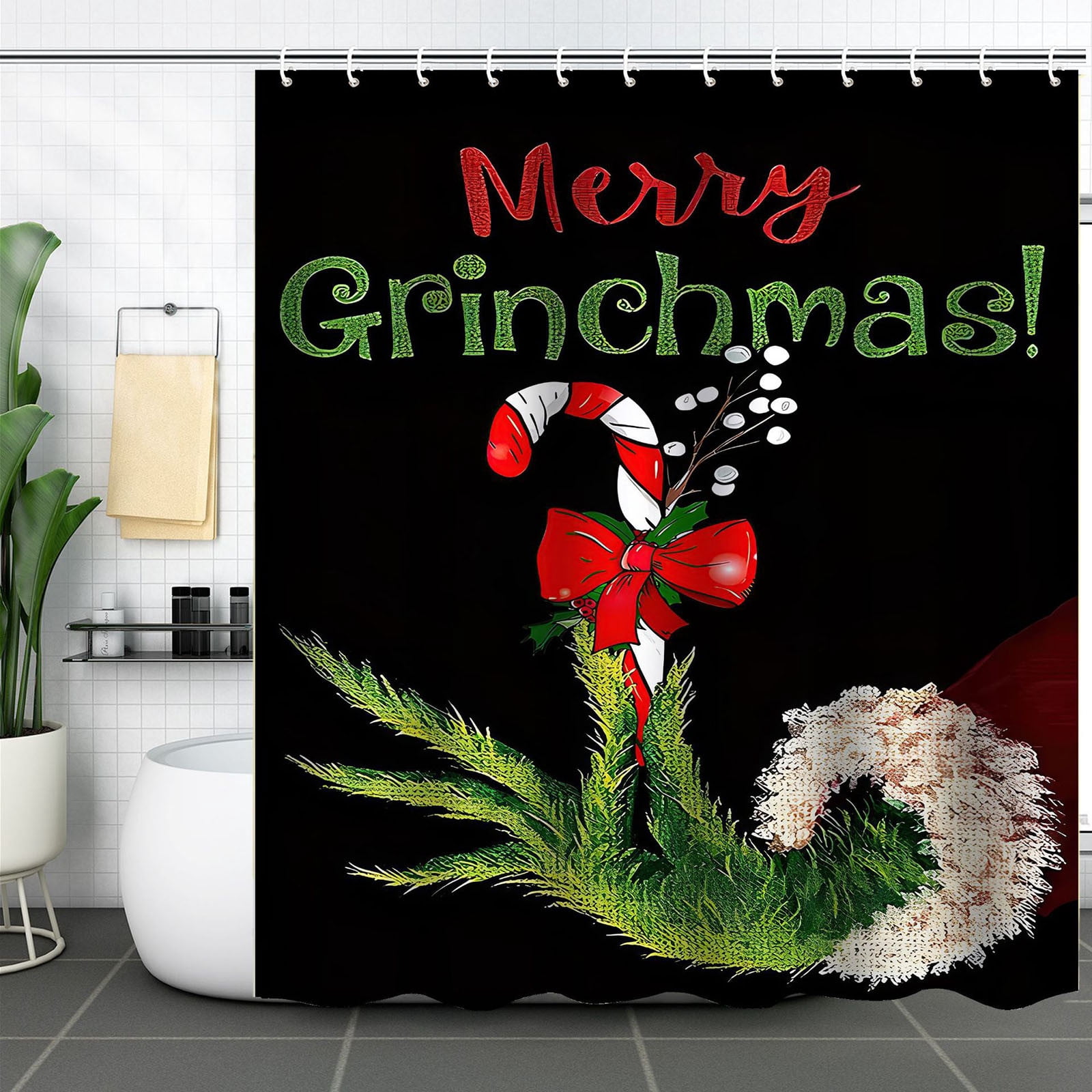 Grinch Bathroom Decorations, Grinch Christmas Shower Curtains Grinch ...