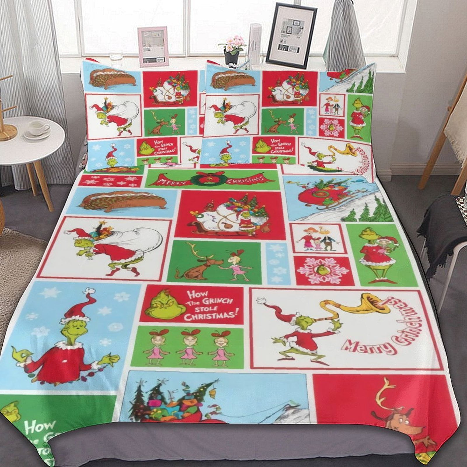 The Grinch Bed Duvet Cover Microfiber Bedding Sets 3D Printed ...