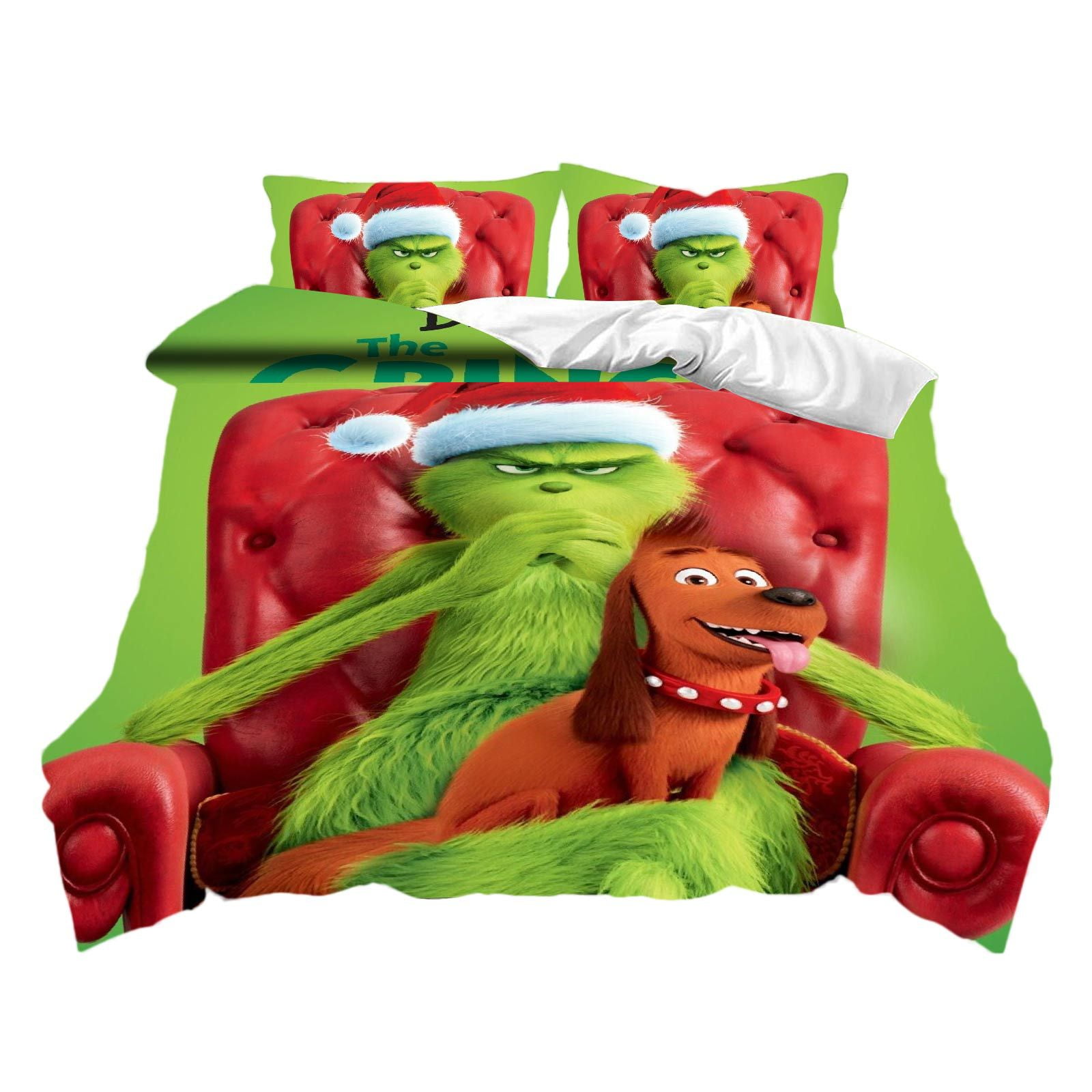 Grinch Bedding Set, 2-Piece/3-Piece Anime Ultra Soft Breathable 3D ...