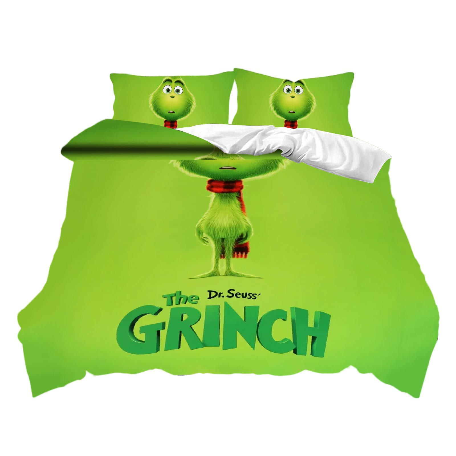 Grinch Bedding Set, 2-Piece/3-Piece Anime Ultra Soft Breathable 3D ...