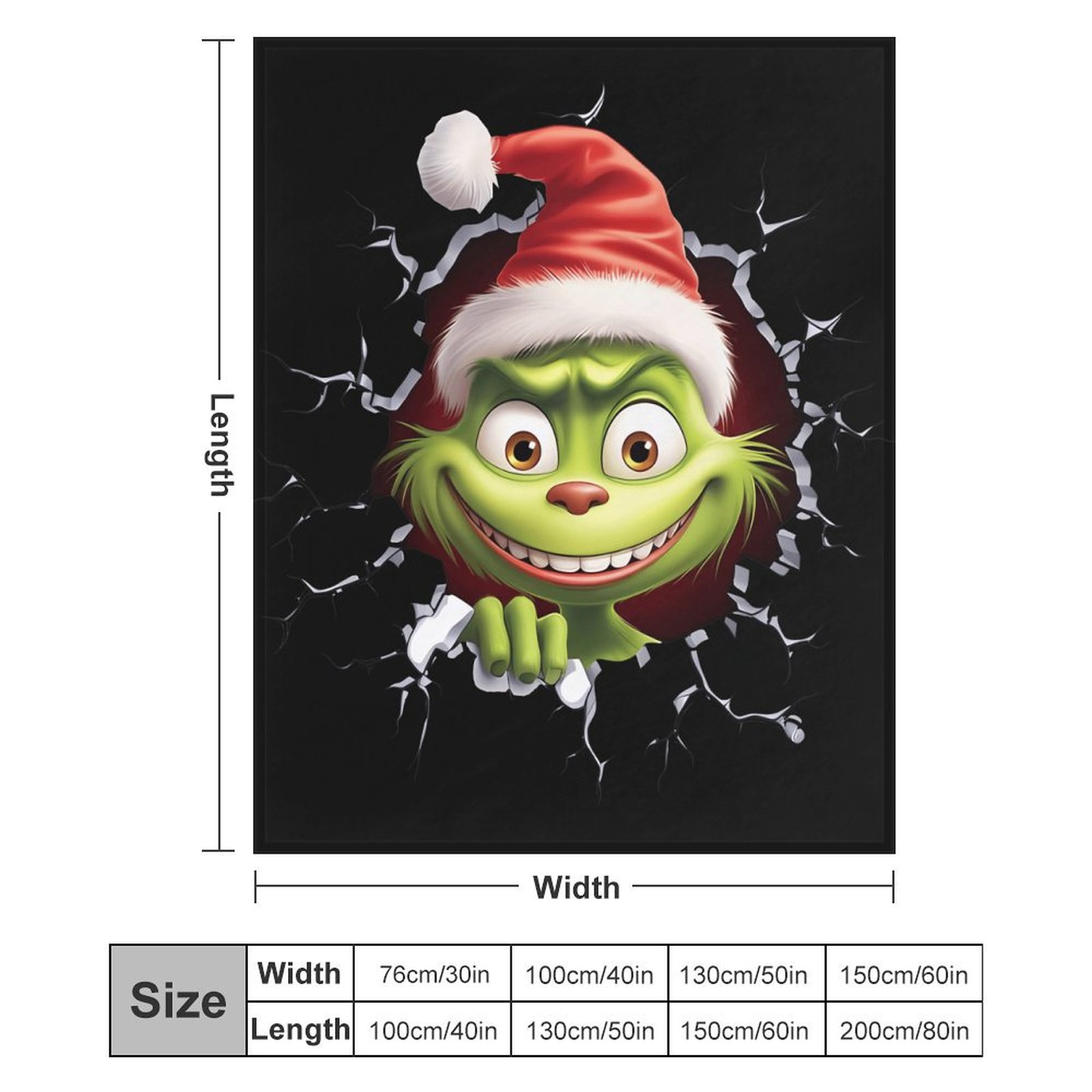 Grinch Blanket Large Size Camping Blanket Character Lightweight Warm ...