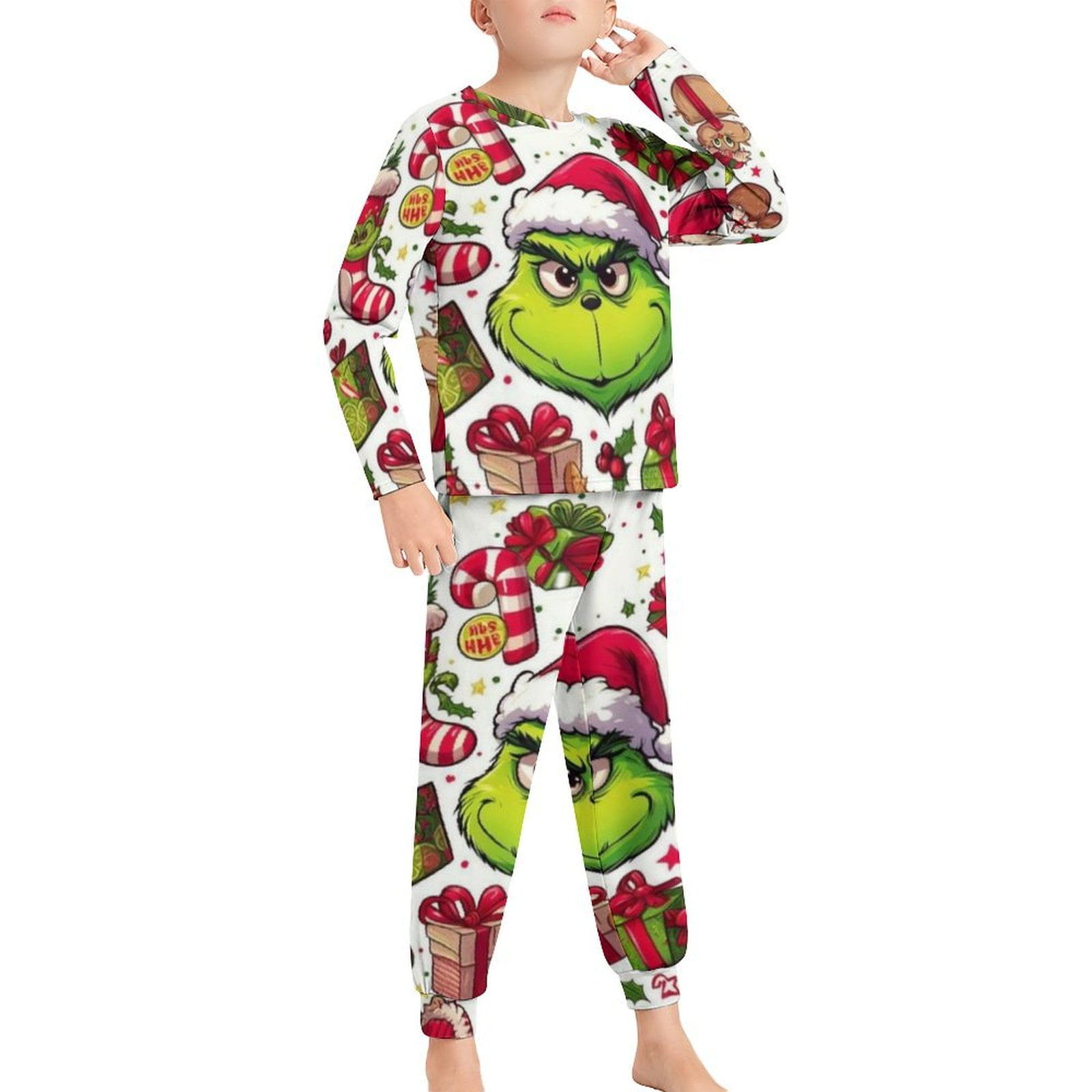Grinch Boys Pajamas for Toddler Clothes Set Planet Train Sleepwear Long ...