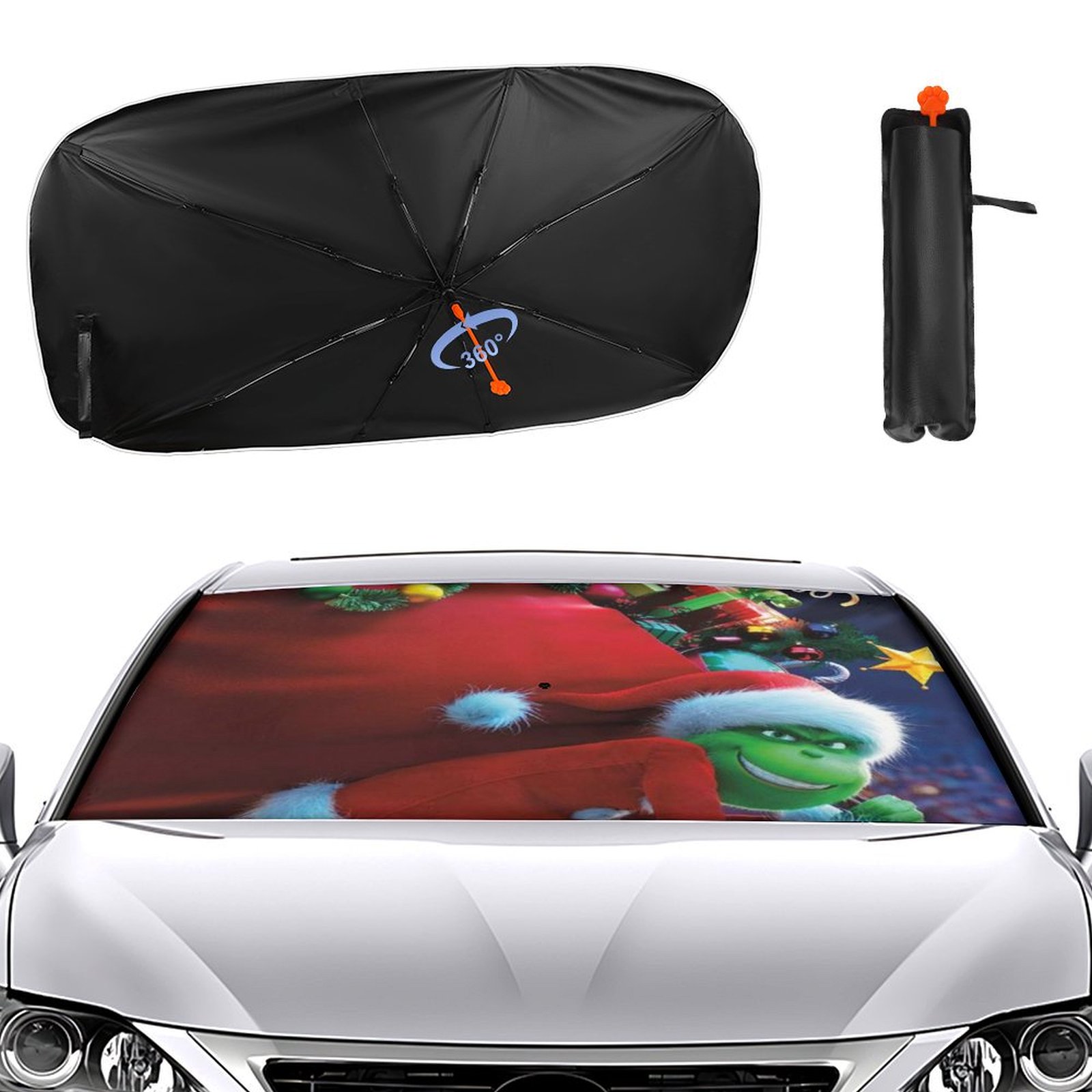 Grinch Car Windshield Sun Shade Umbrella, UV Protection & Heat ...