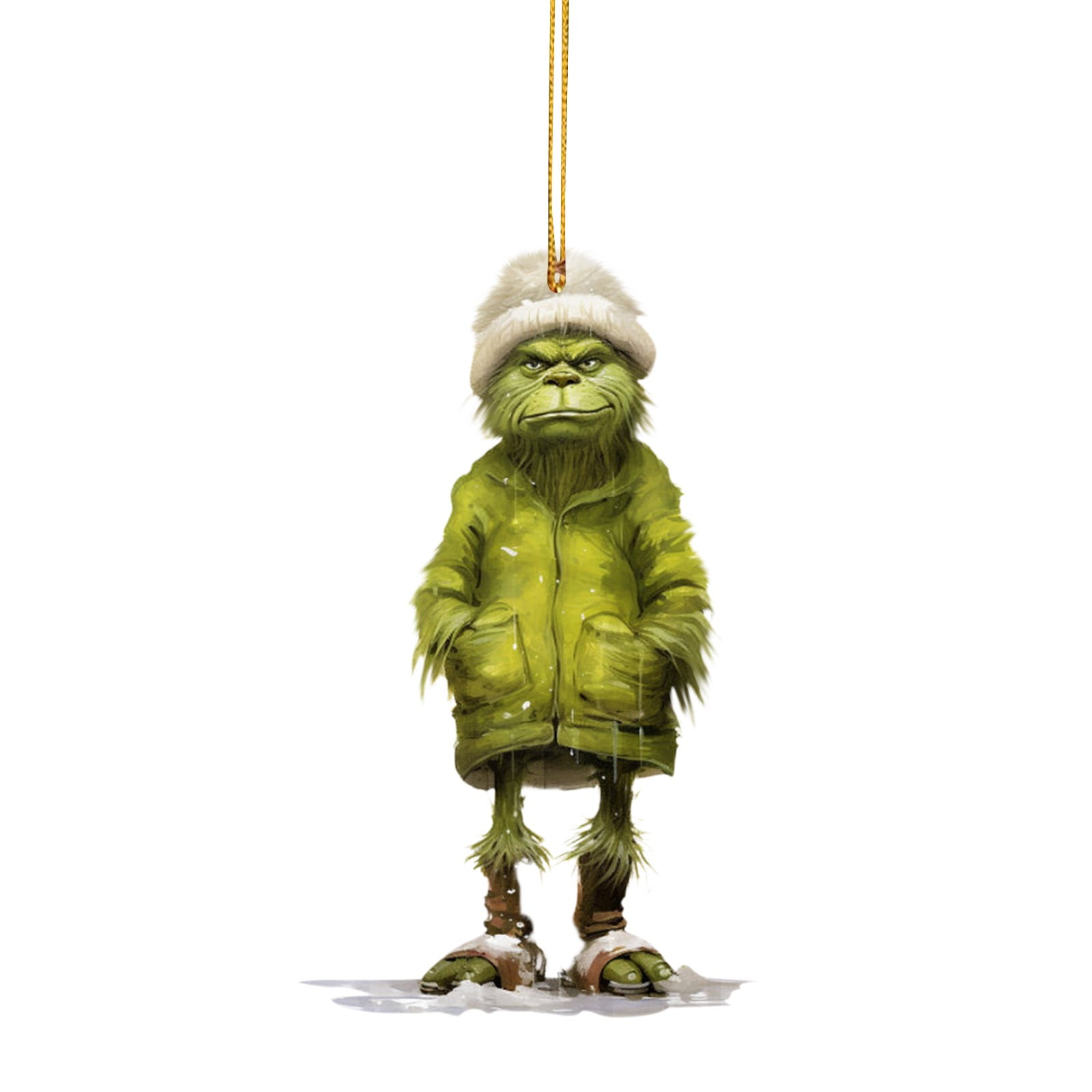 Grinch Cartoon Acrylic 2D Pendant Holiday Tree Pendant Car Accessory ...