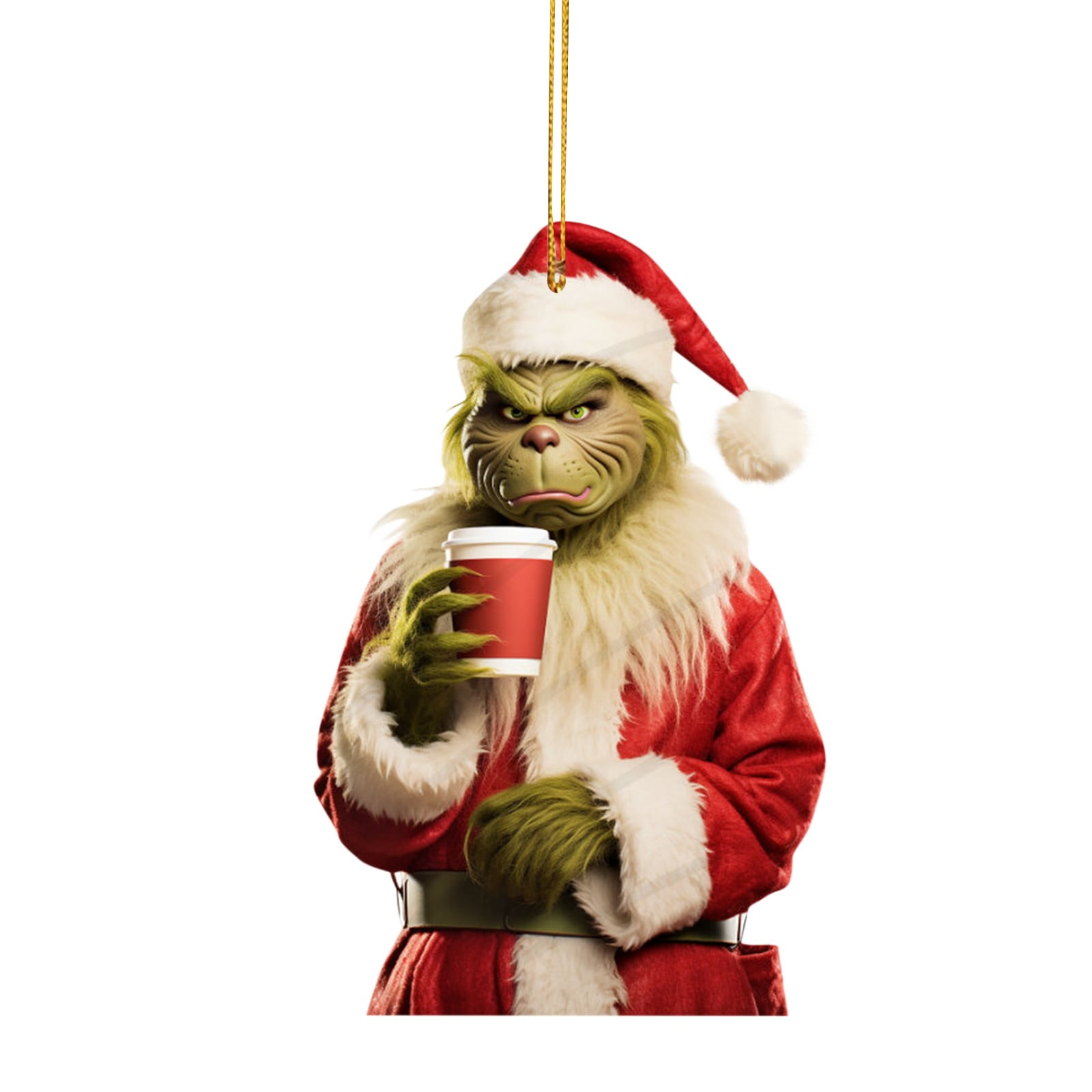 Grinch Cartoon Acrylic 2D Pendant Holiday Tree Pendant Car Accessory ...