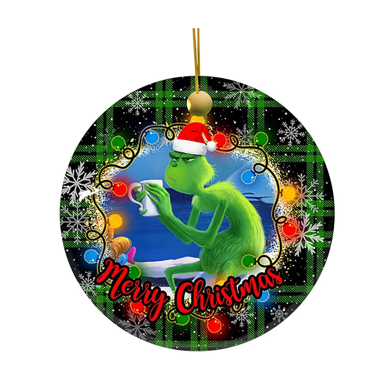 Grinch Cartoon Acrylic Pendant, The Grinch Printed Cartoon Design For ...