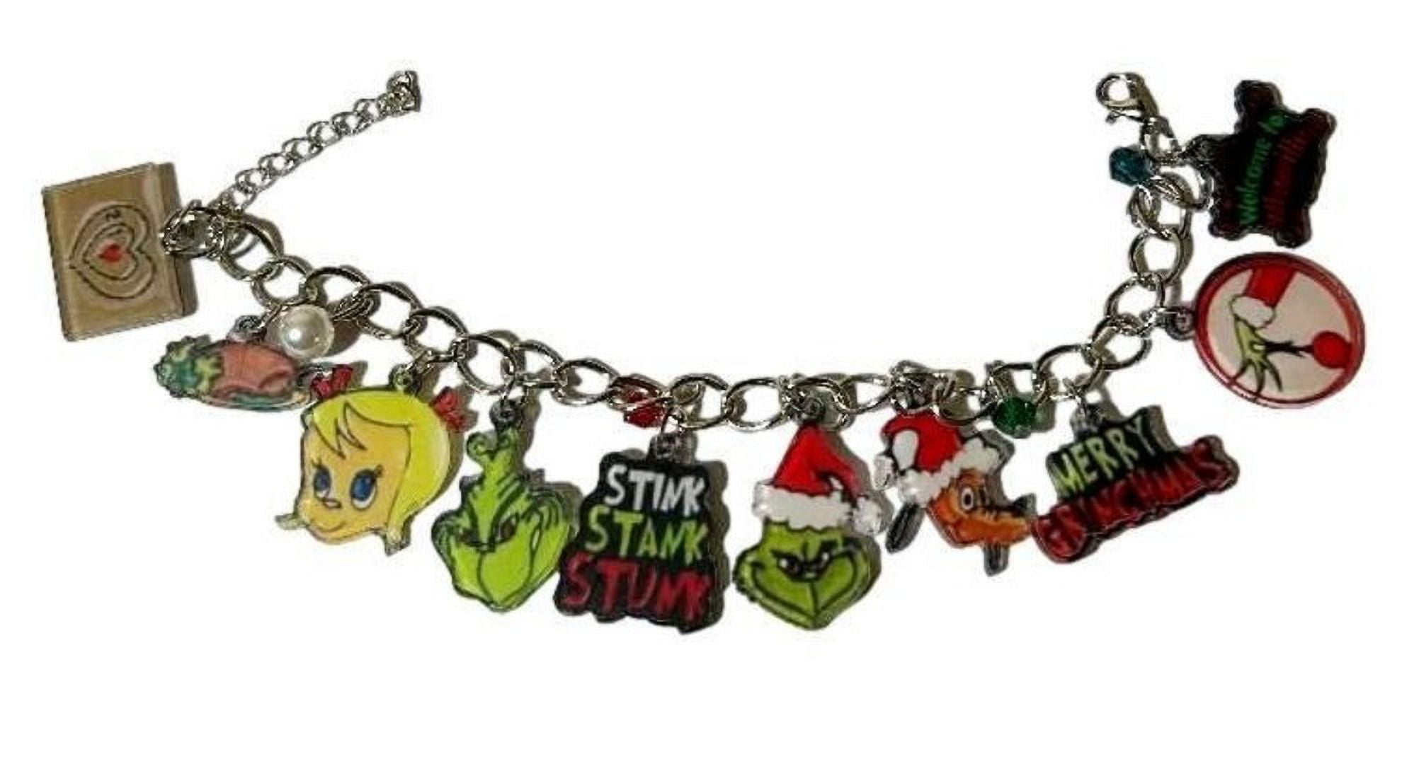 Grinch Cartoon Characters Acrylic Charms Metal Charm Bracelet - Walmart.com