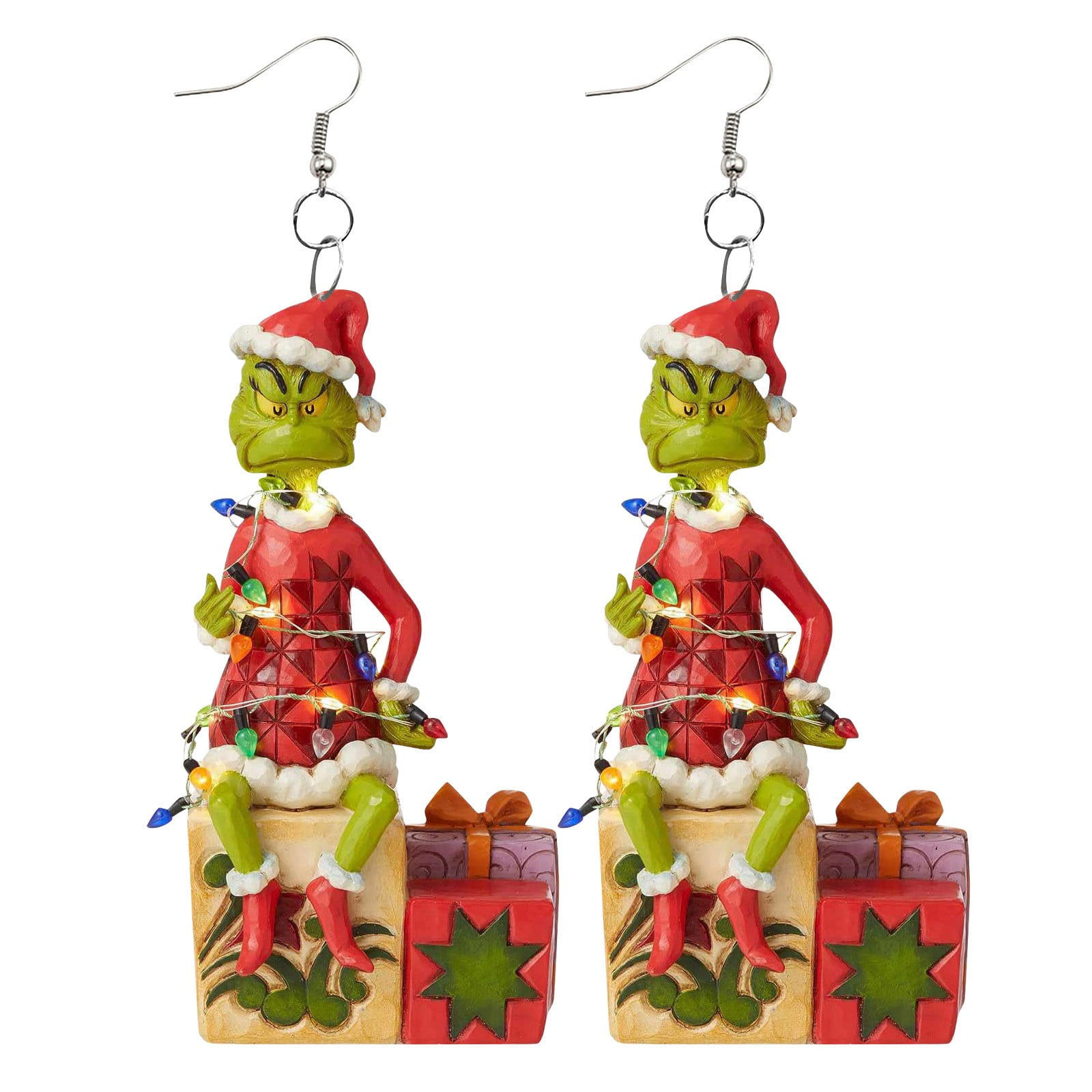 Grinch Cartoon Earrings Character Festive Animation Dazzling Gift Her ...