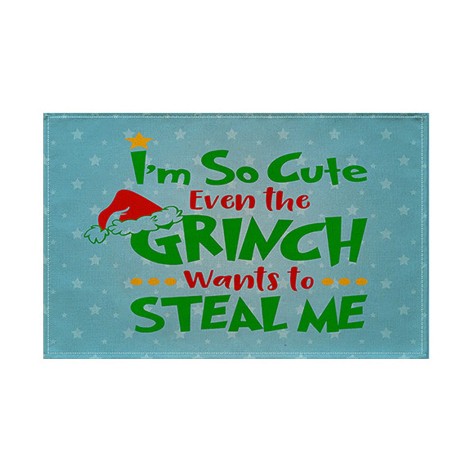 Grinch Cartoon Printed Rectangular Dining Mat, Fungrinch Christmas ...