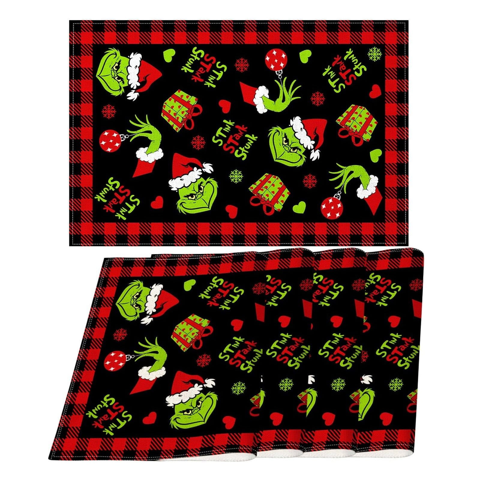 Grinch Cartoon Printed Rectangular Dining Mat, Funny And Lygrinch ...