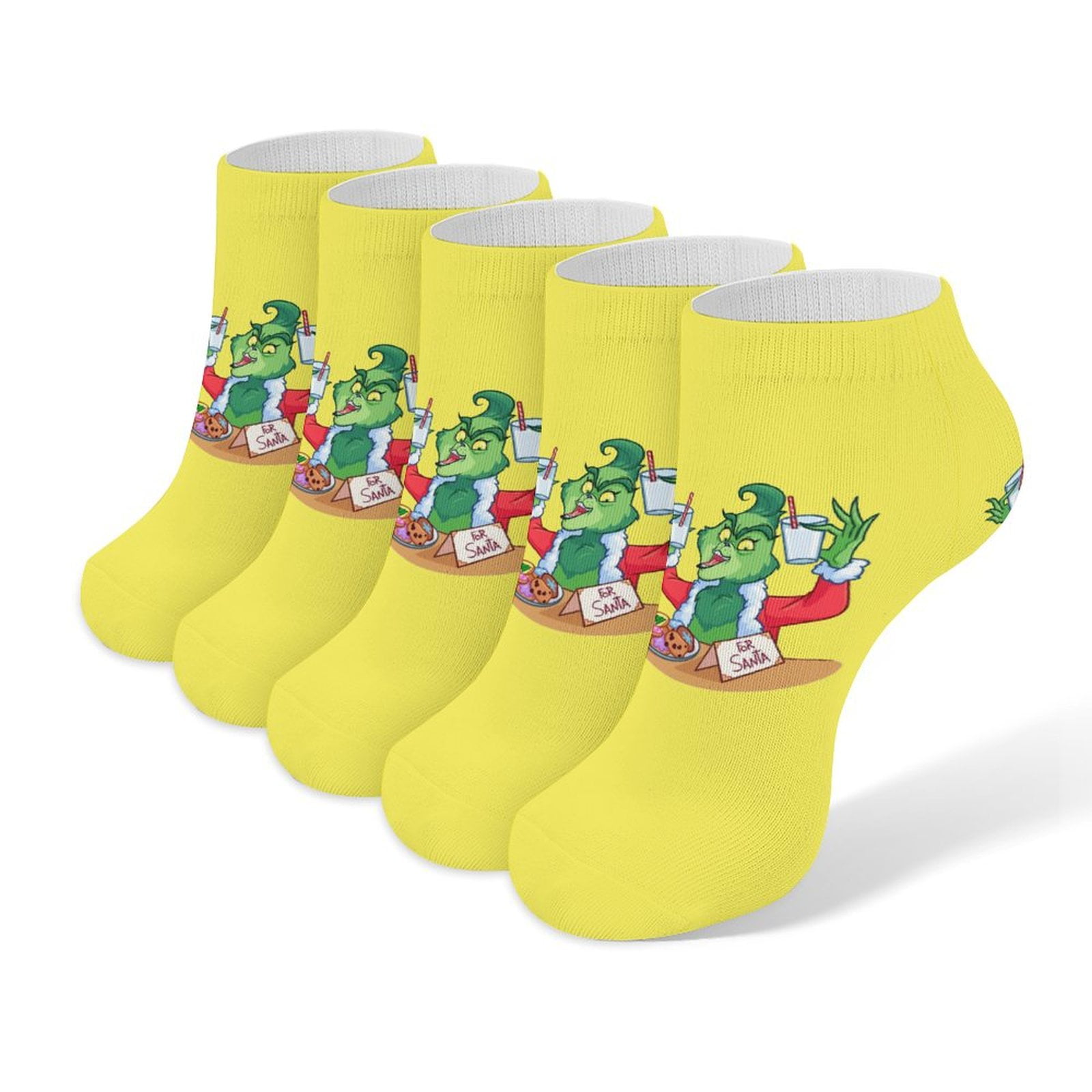 Grinch Cartoon ankle socks 5 pairs suitable for men and women invisible socks - Walmart.com