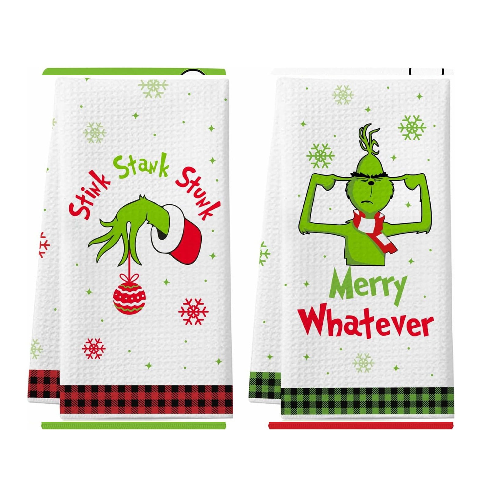 Grinch Christmas 3D Printed Hand Towels, Kitchen Suction Towels, Face ...