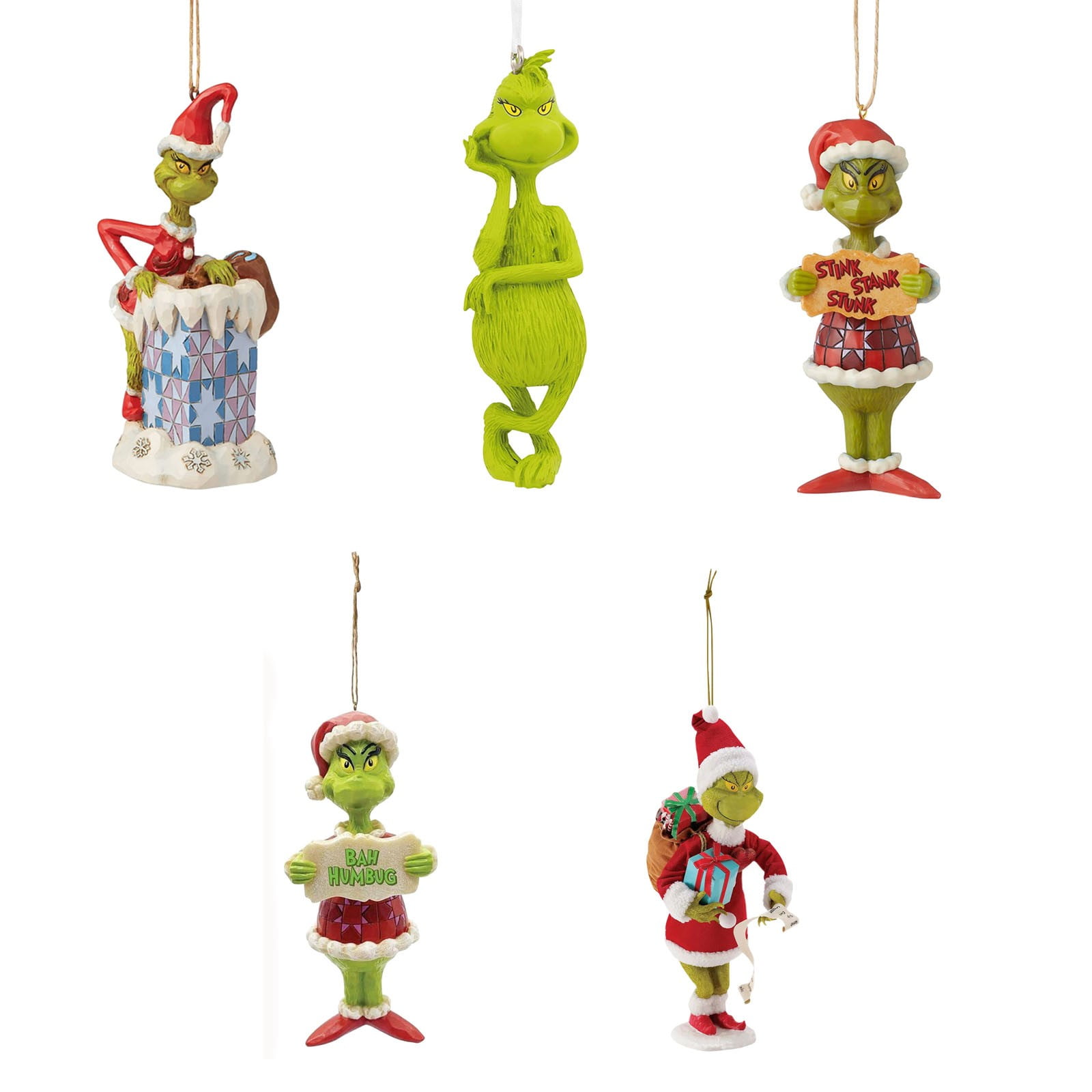 Grinch Christmas Acrylic Flat Hanging Ornaments, Xmas Thief Printed ...