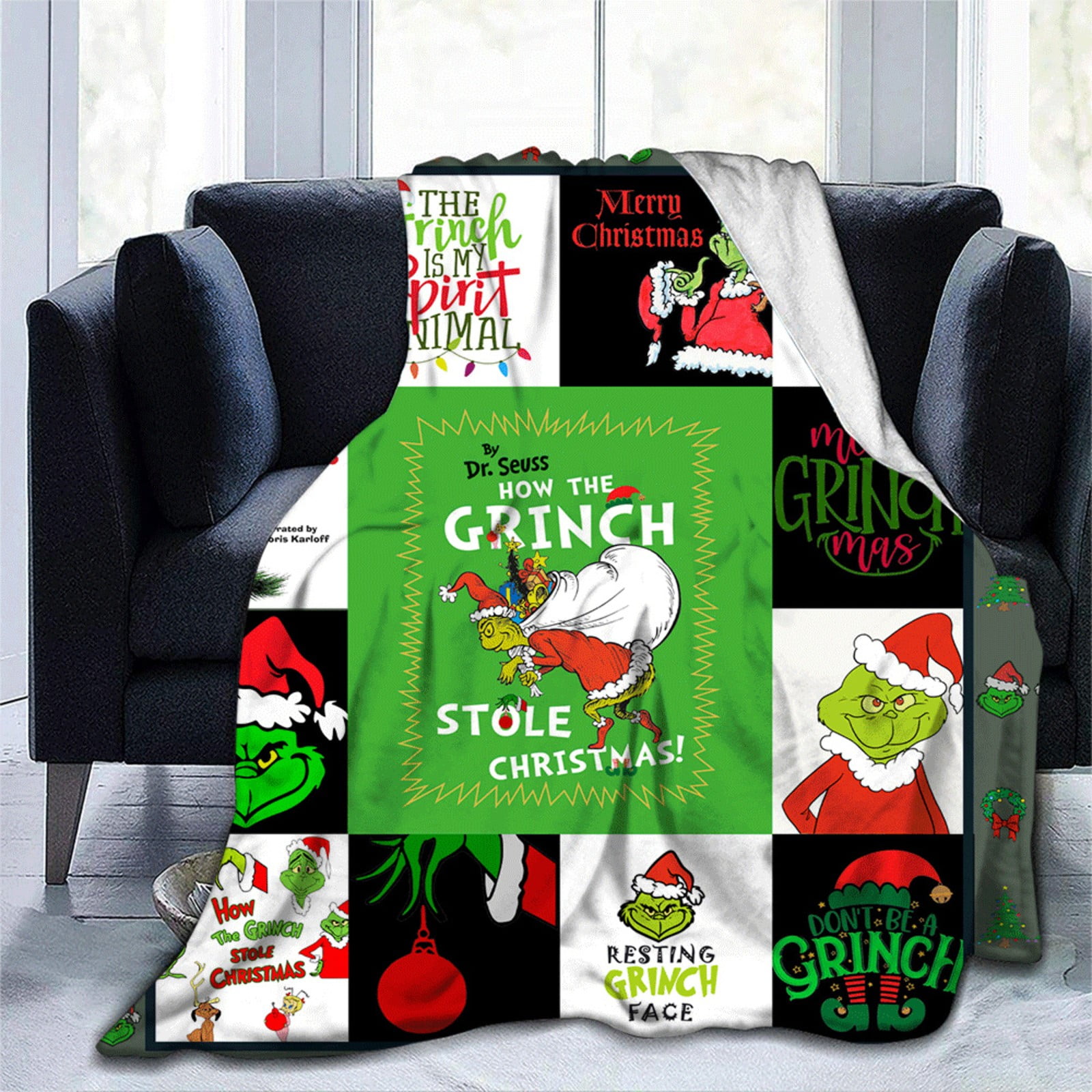 Grinch Christmas Blanket Ultra Soft Comfortable Grinch Flannel Throw ...