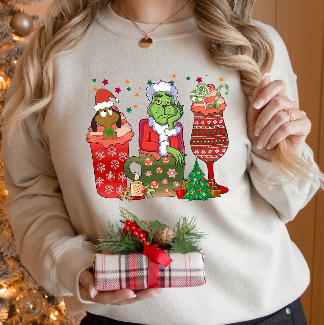 Grinch Christmas Coffee Sweatshirt, Grinchmas Shirt for Women Shirt ...