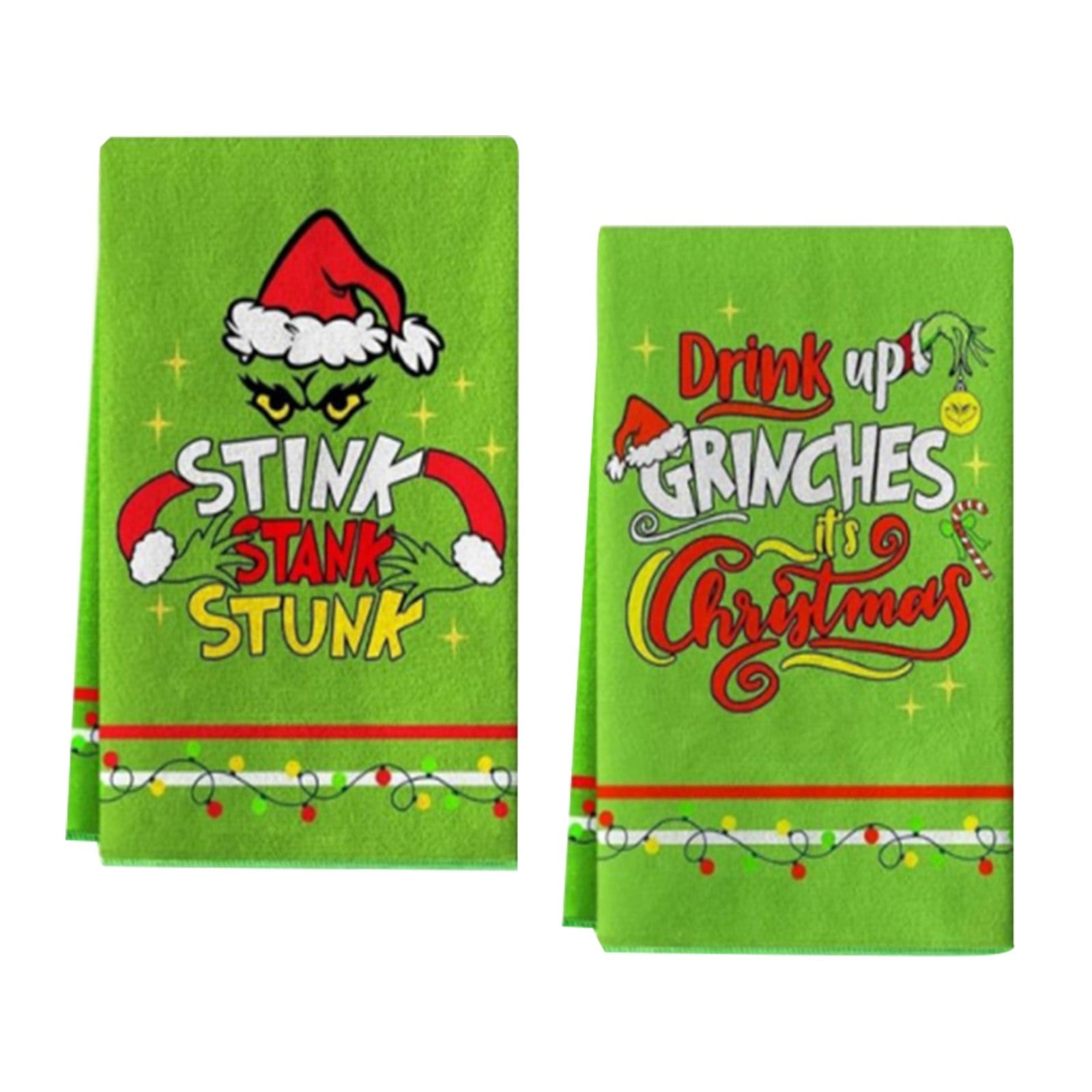 Grinch Christmas Decoration - 2pc Towel Dish Cloth Hand Towel Dishcloth ...