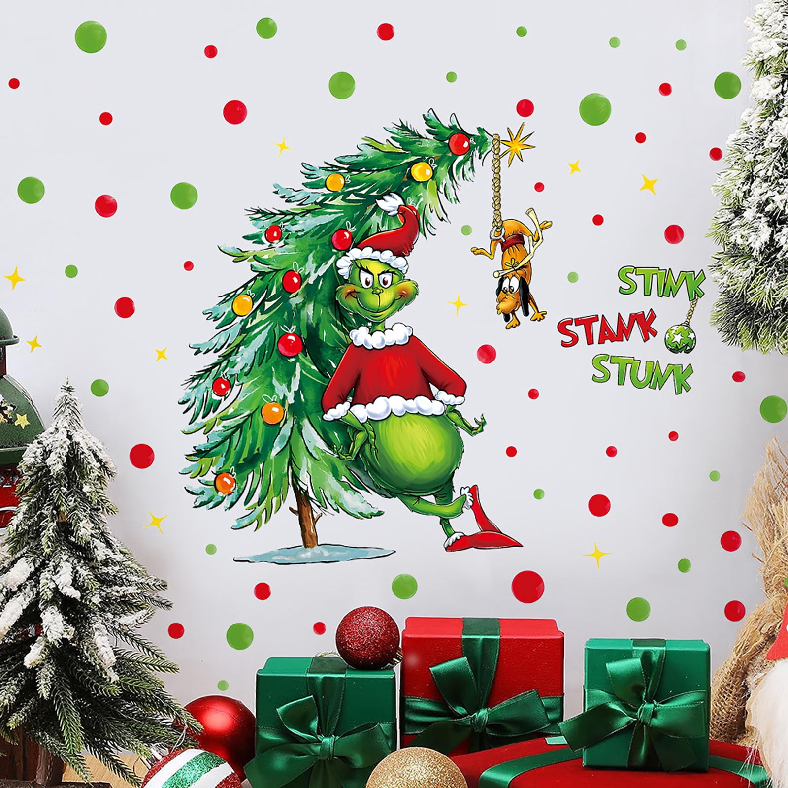 Grinch Christmas Decoration - 97 PCS Christmas Window Clings For Window ...