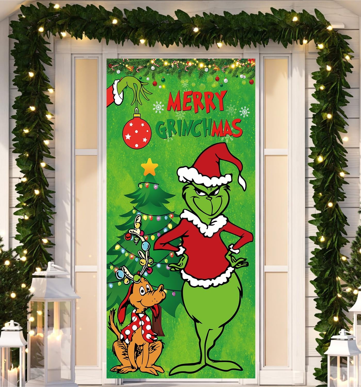 Grinch Christmas Decorations Christmas Decor MERRY GRINCHMAS Door Cover ...