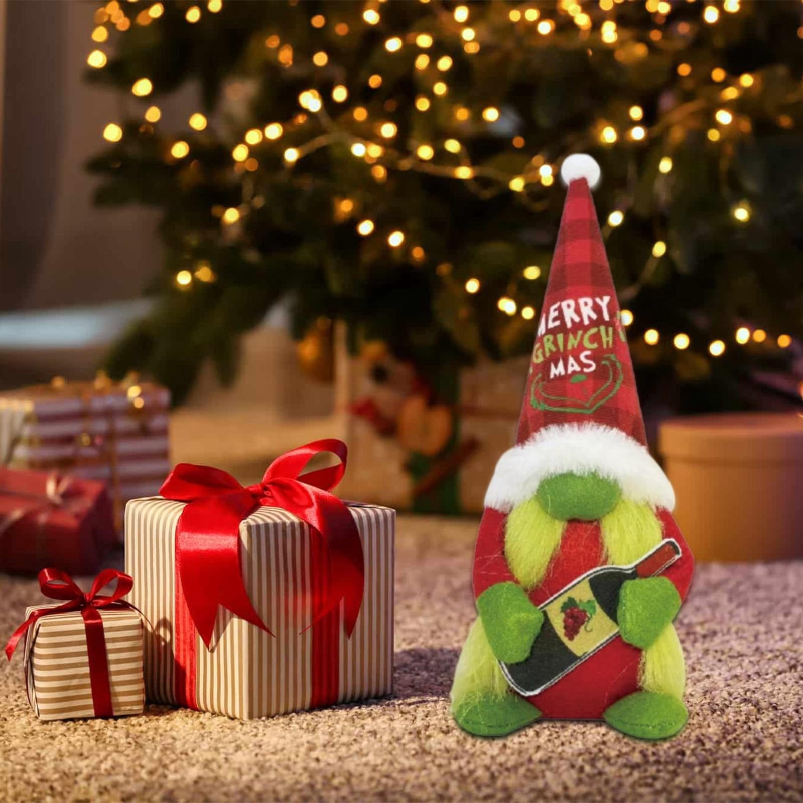 Grinch Christmas Decorations Funny Green Faceless Old Man Doll ...