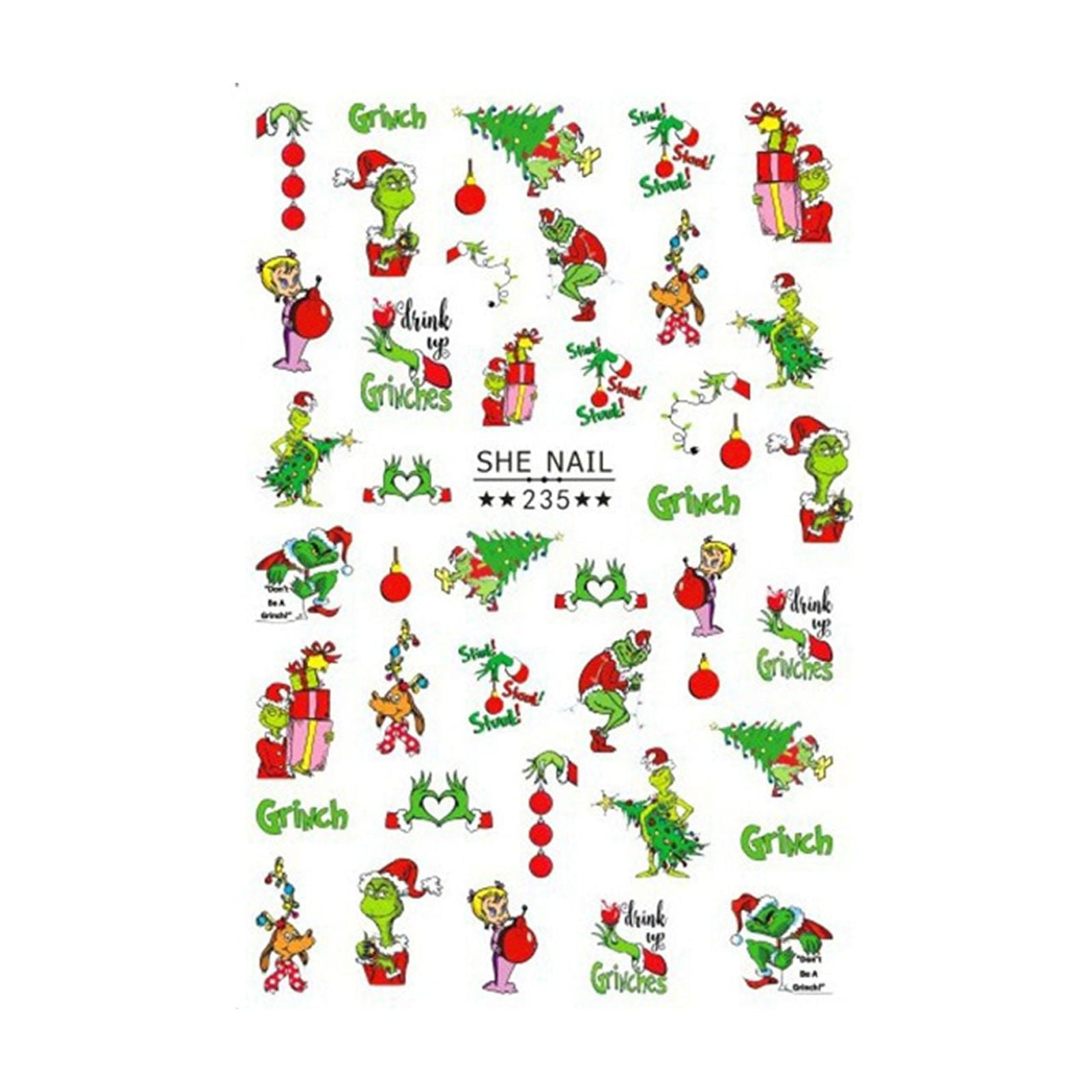 Grinch Christmas Decorations Green Grinch Decor Christmas Stickers ...