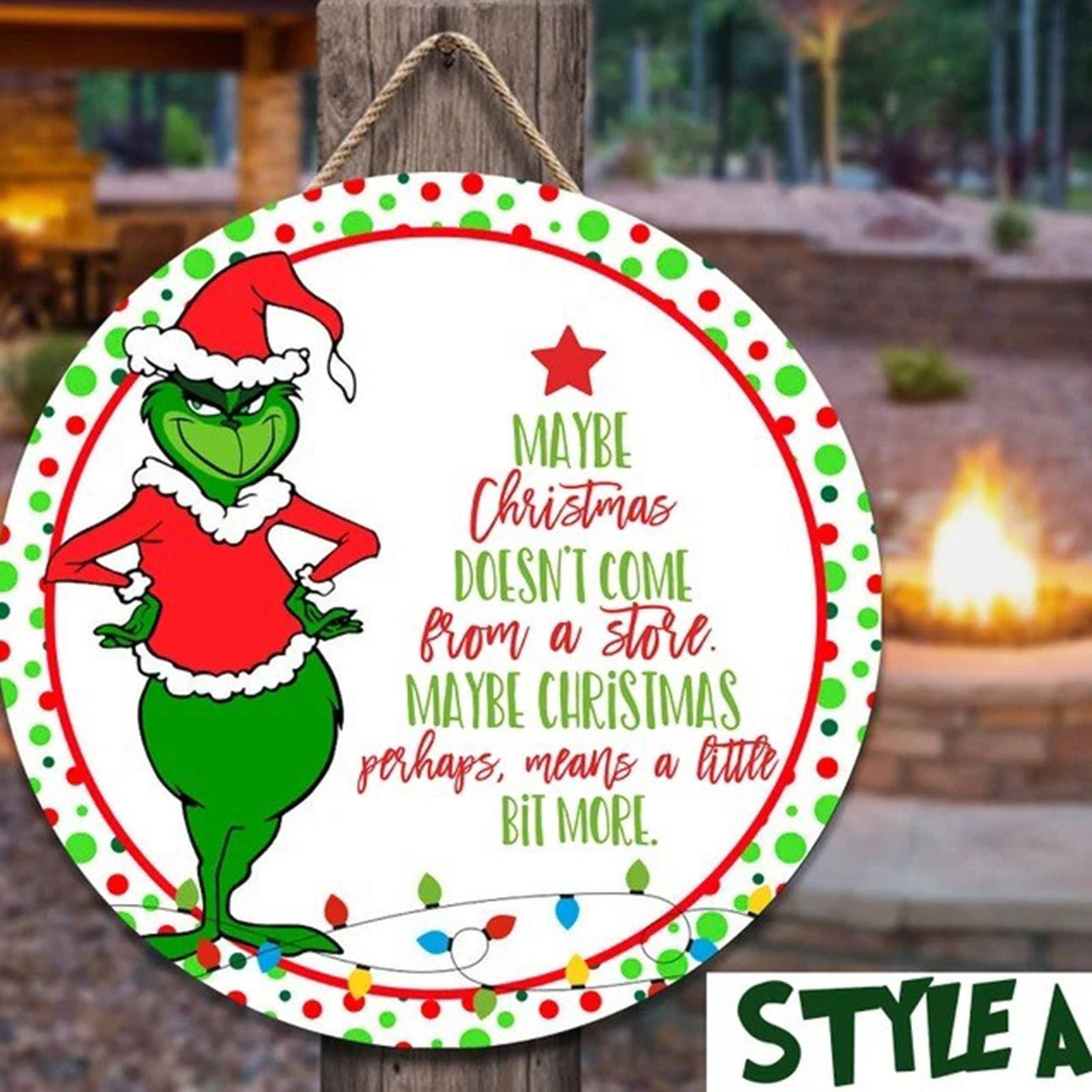 Grinch Christmas Decorations Hanging Signs Door Sign for Holiday Decor ...