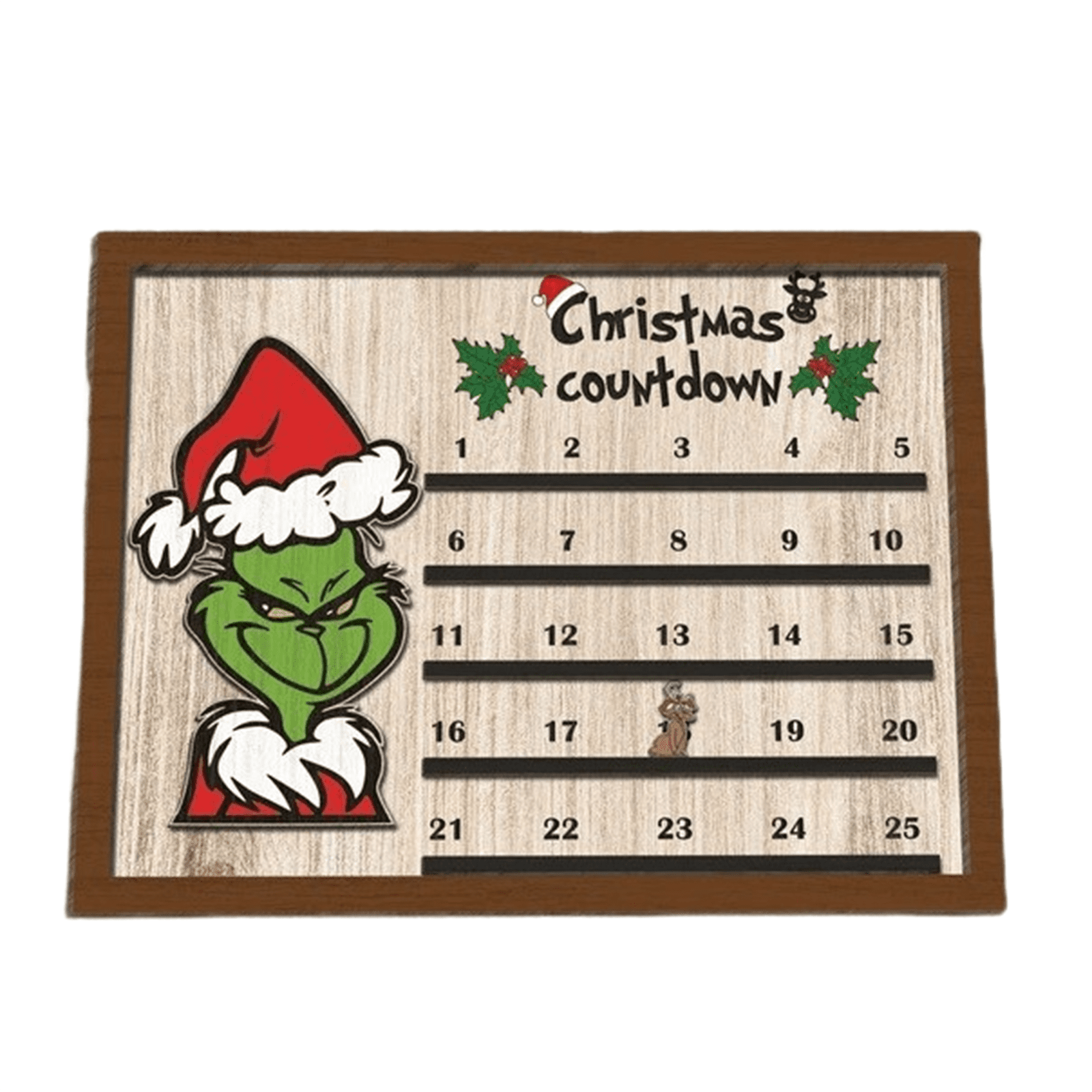Grinch Christmas Decorations Ornaments, 30*20cm Creative Calendar ...