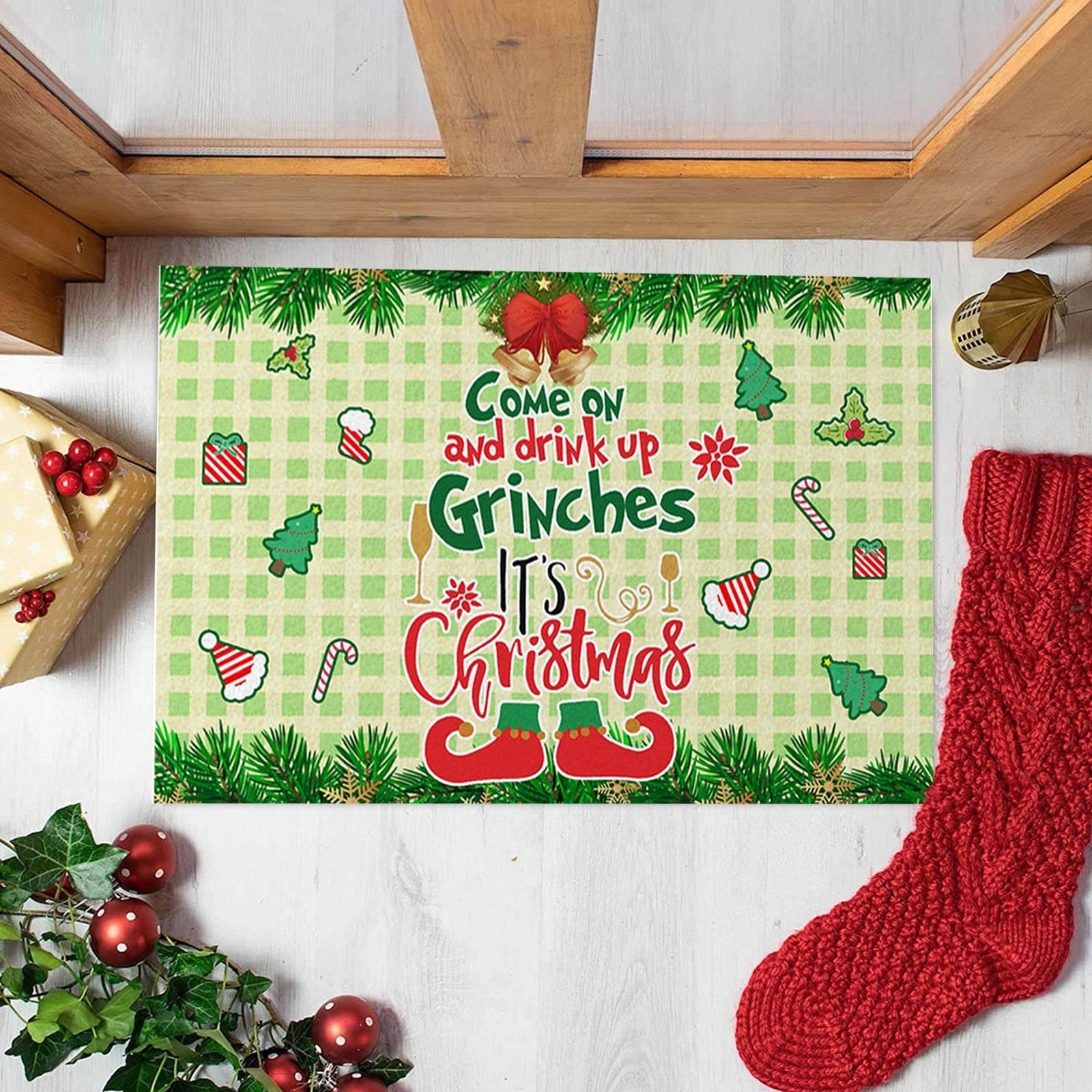 Grinch Christmas Decorations Outdoor,Grinch Christmas Door Mat,Grinch ...