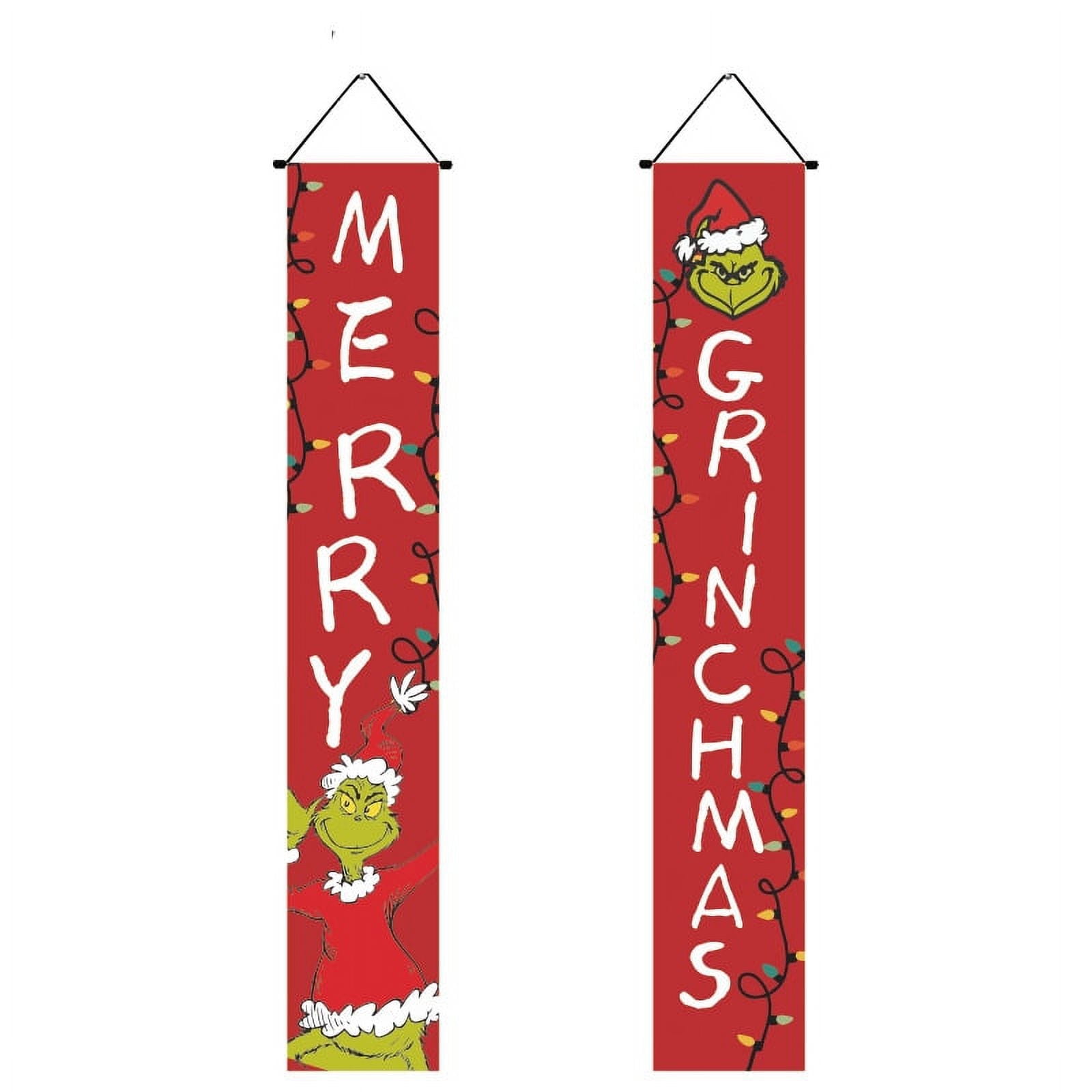 Grinch Christmas Decorations Grinch Porch Sign Door Banner Merry ...