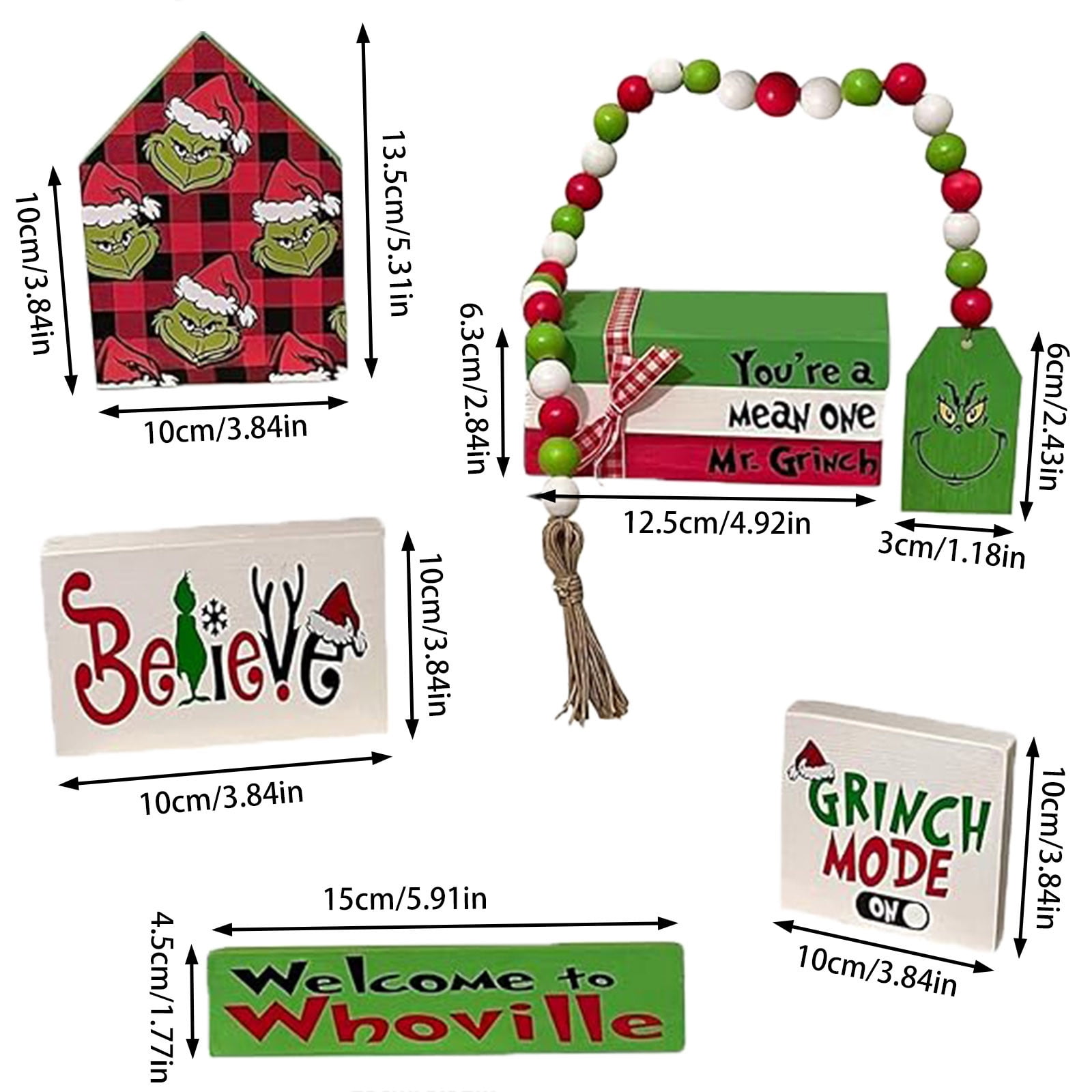 Grinch Christmas Decorations Christmas Tiered Tray Decor G-Rinch Tiered ...
