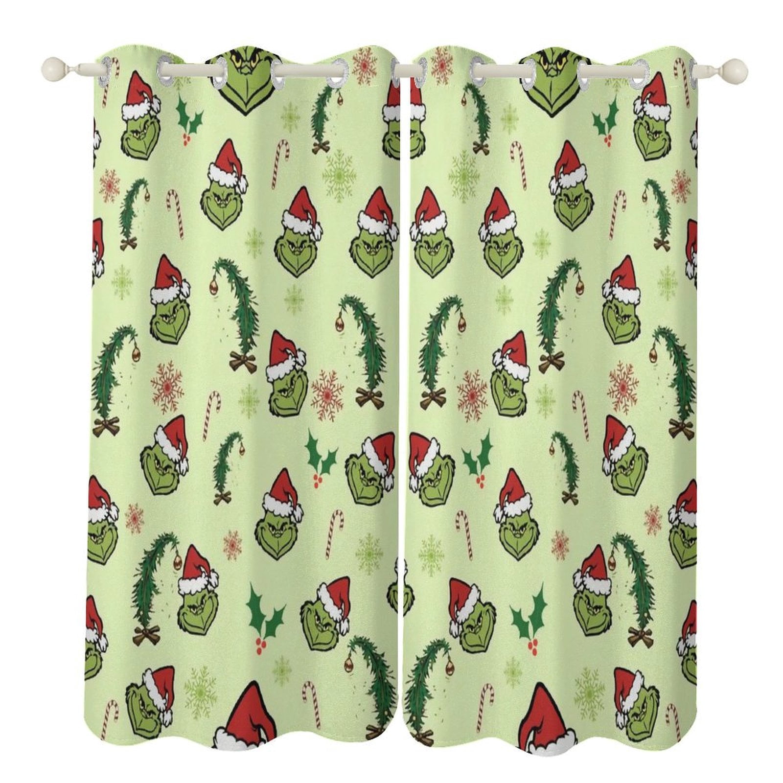 Grinch Christmas Digital Seamless Kids Curtains 52 X 72 Inch,Cartoon ...