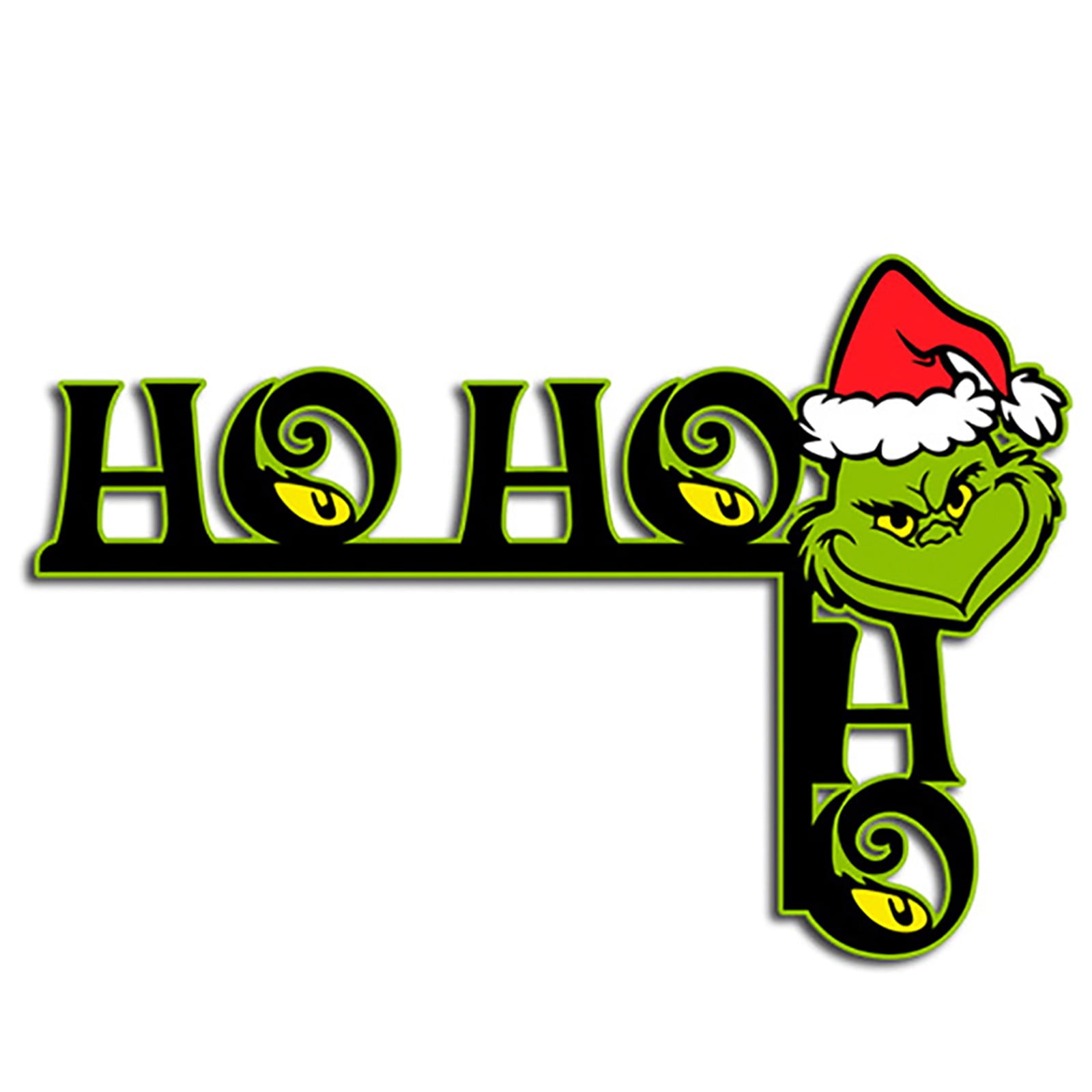 Grinch Christmas Door Corner Stickers SantaClaus ElkGrinch Wooden Door ...